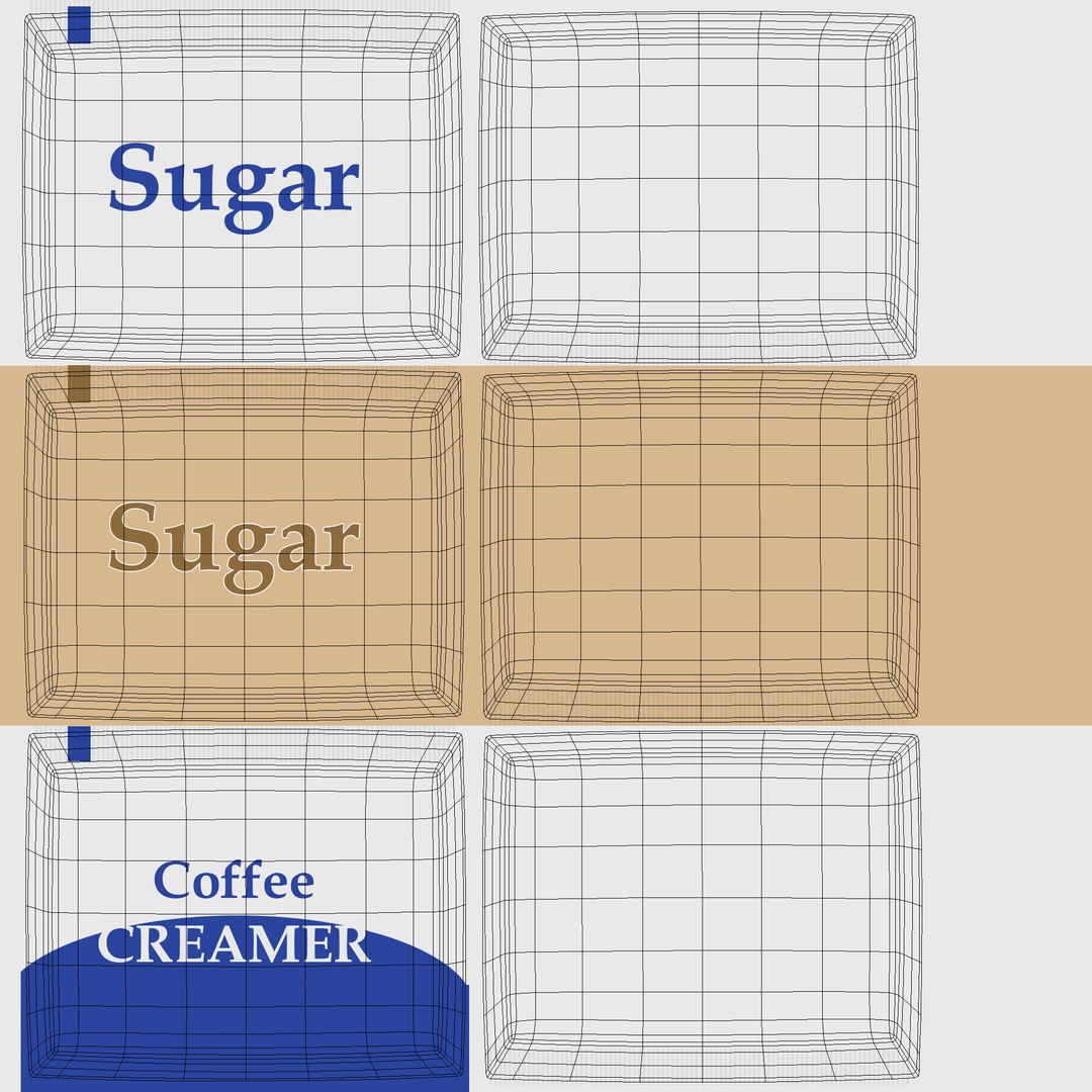 3D sugar set packet - TurboSquid 1437672