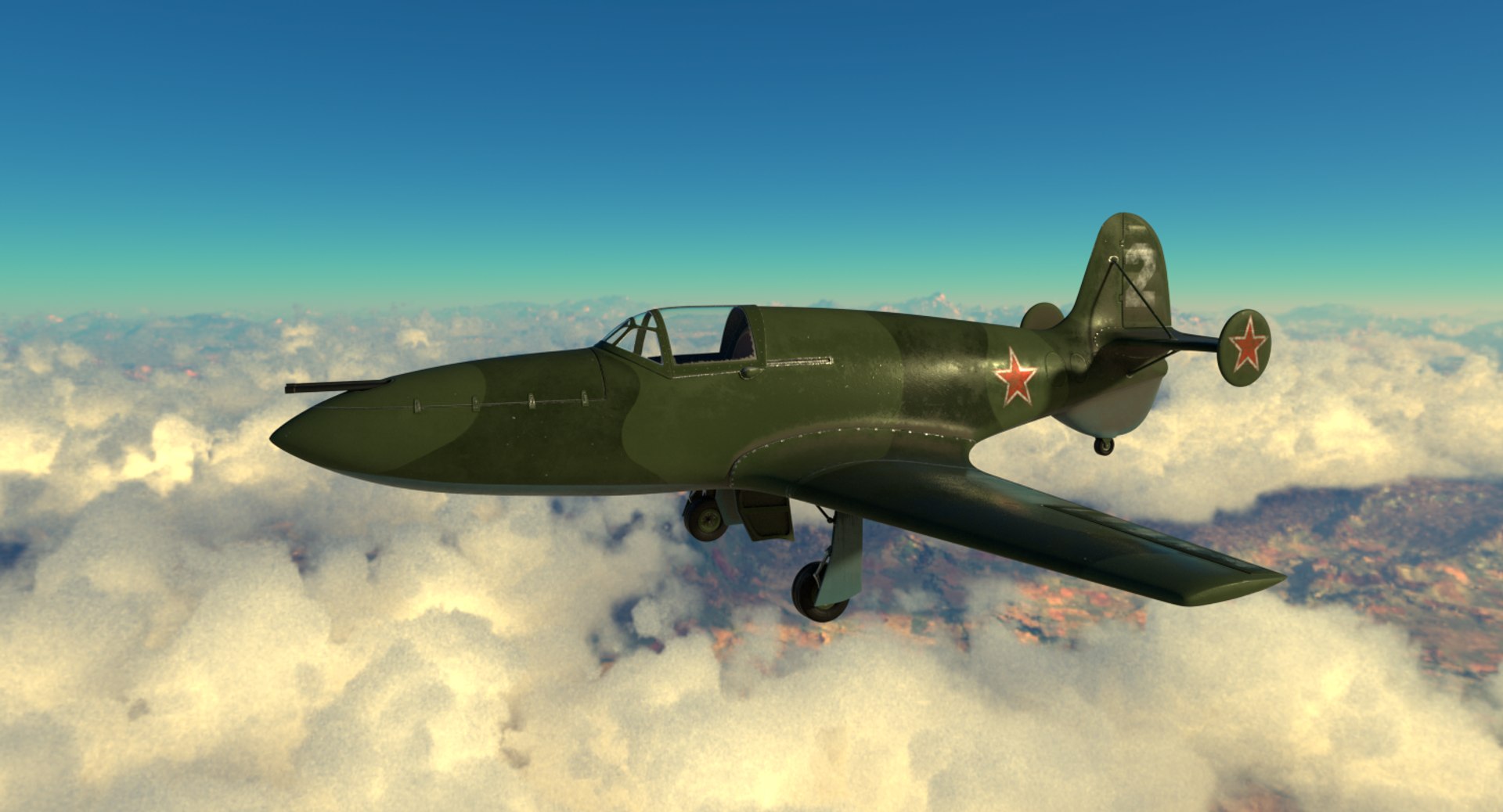 3d model bereznyak-isayev bi-1 fighter bereznyak