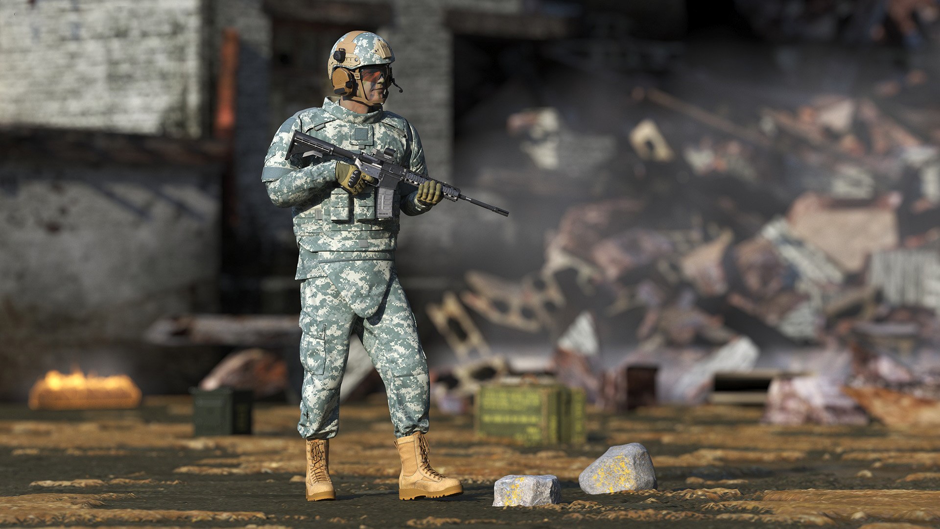 3D Soldier In Grey Tactical Gear Rigged Model - TurboSquid 2264744