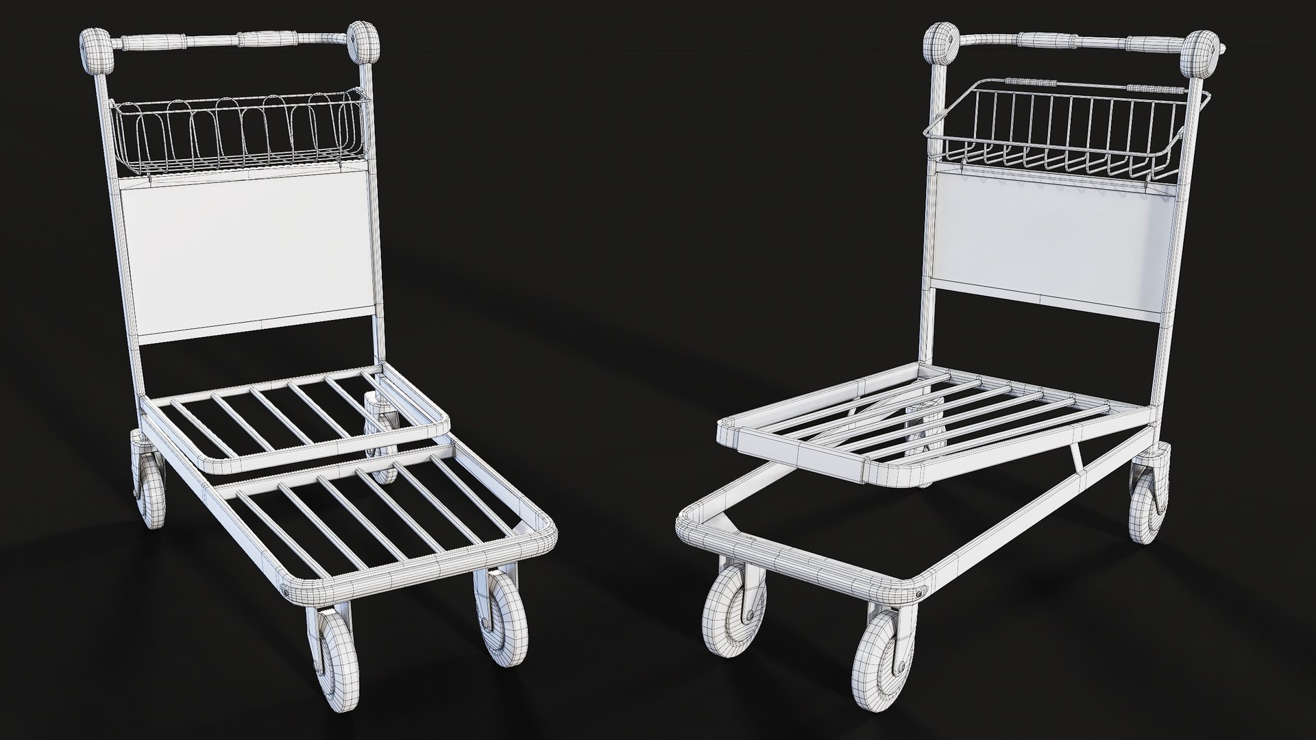 3D Airport Baggage Trolley - PBR Game Ready Model - TurboSquid 2134760