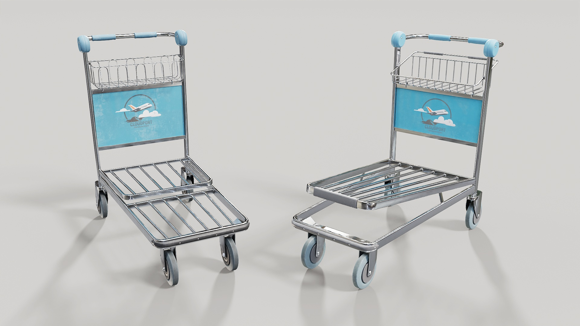 3D Airport Baggage Trolley - PBR Game Ready Model - TurboSquid 2134760
