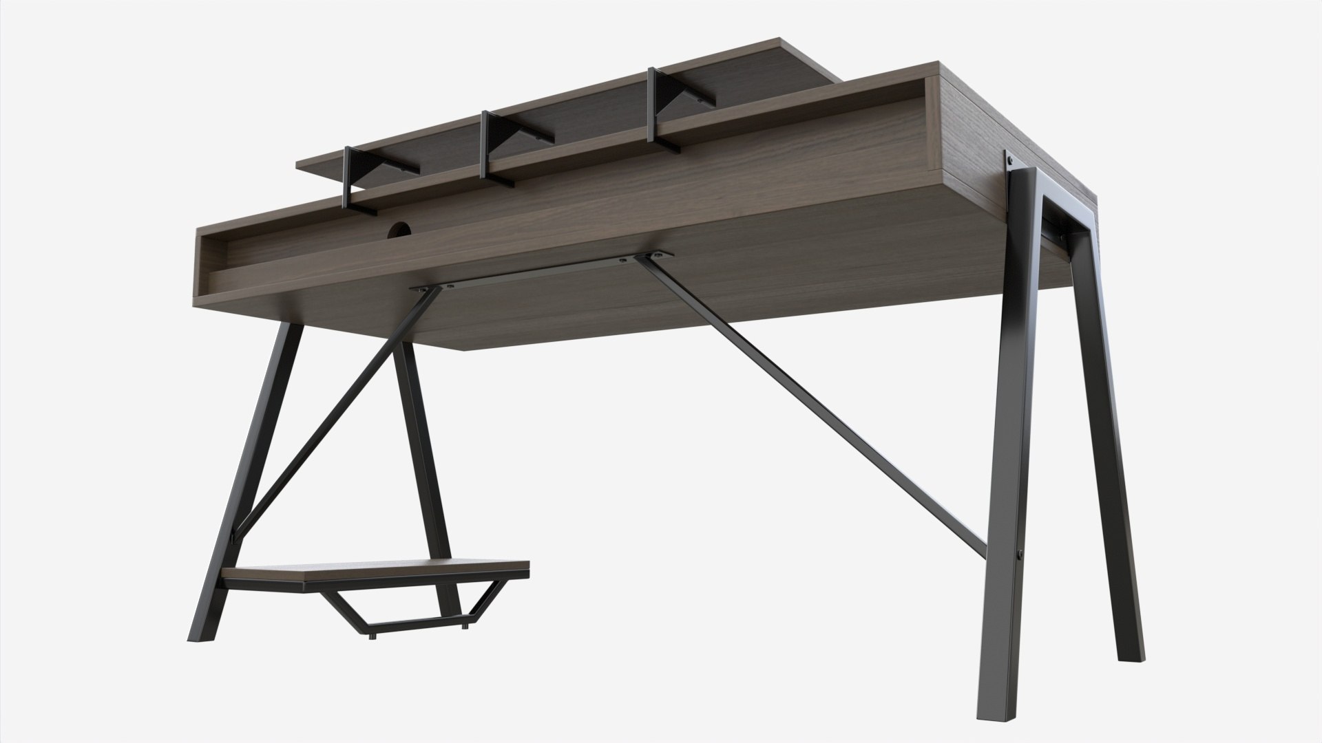 3D model Gaming Computer Desk with Shelf - TurboSquid 1988277