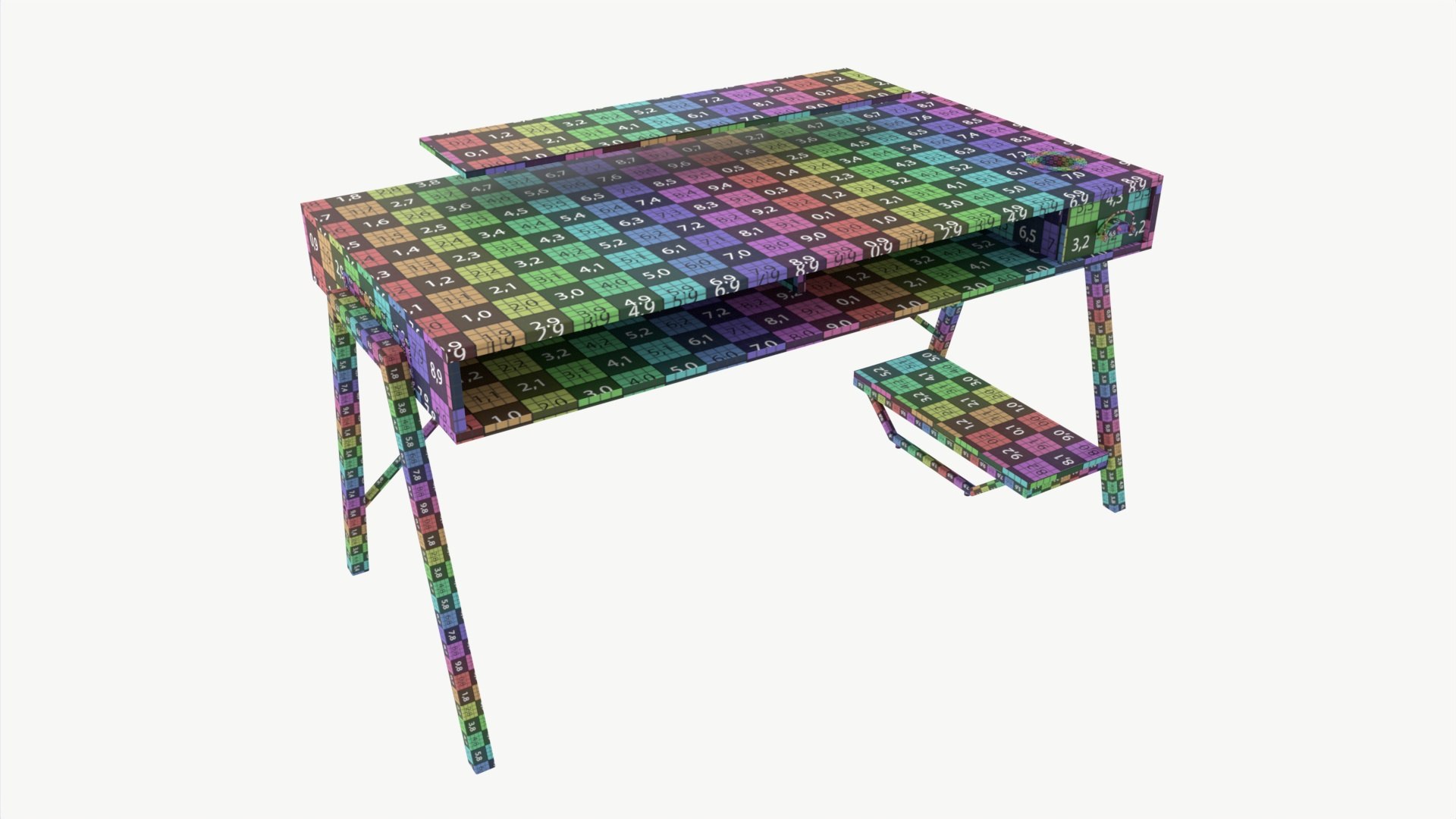 3D model Gaming Computer Desk with Shelf - TurboSquid 1988277