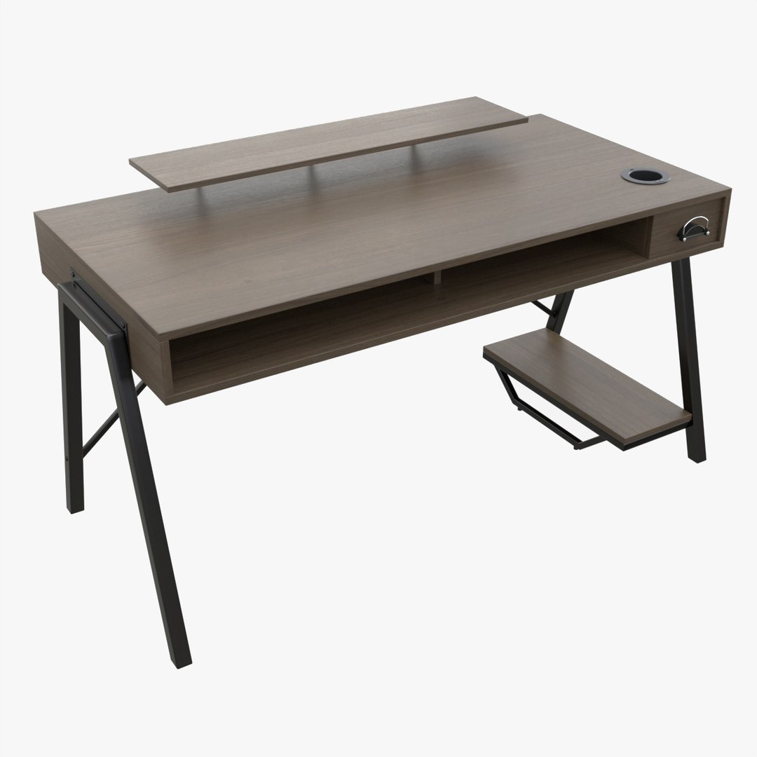 3D model Gaming Computer Desk with Shelf - TurboSquid 1988277