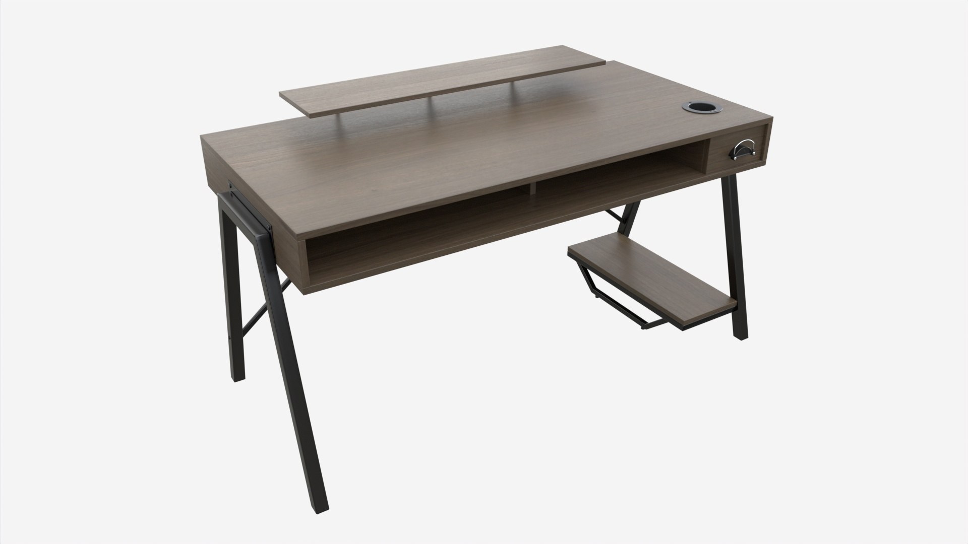 3D model Gaming Computer Desk with Shelf - TurboSquid 1988277