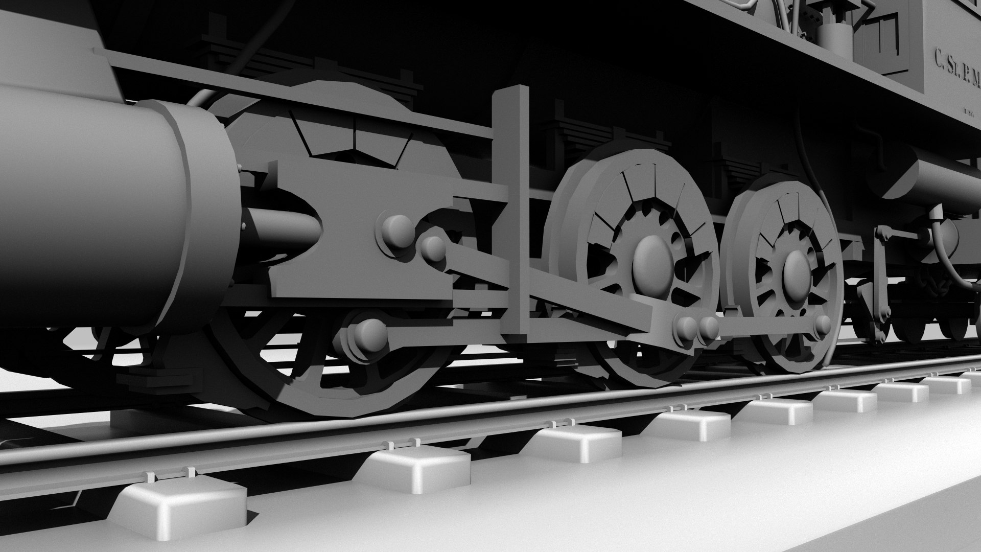 3d model omaha 0-6-0 locomotive tender