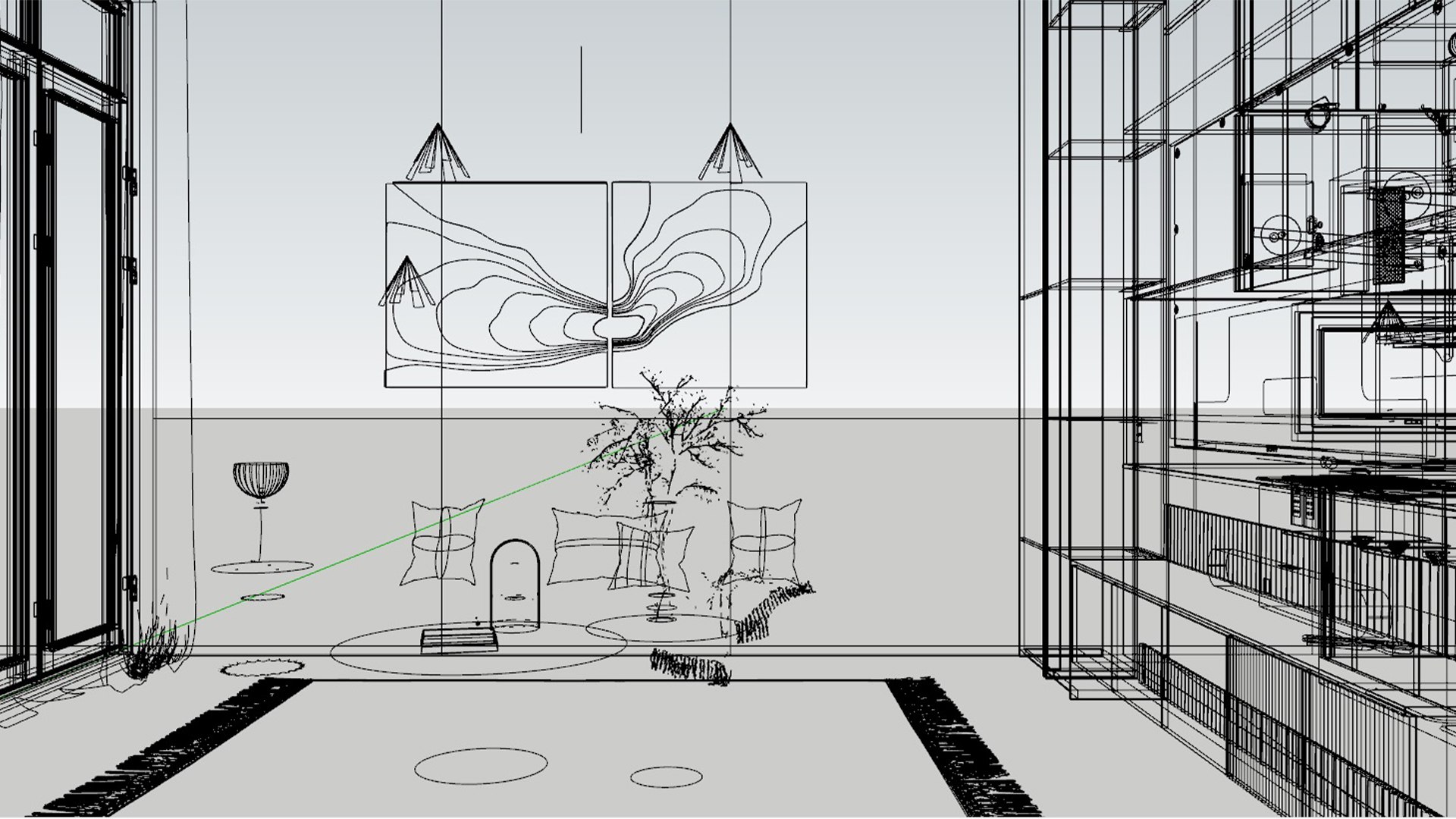 3D LIVING ROOM WITH KITCHEN - TurboSquid 1848122