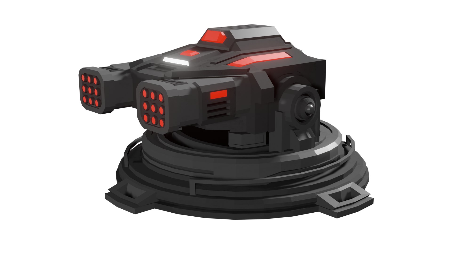 3D Sci Fi Turret Mid Poly Model - TurboSquid 2230194