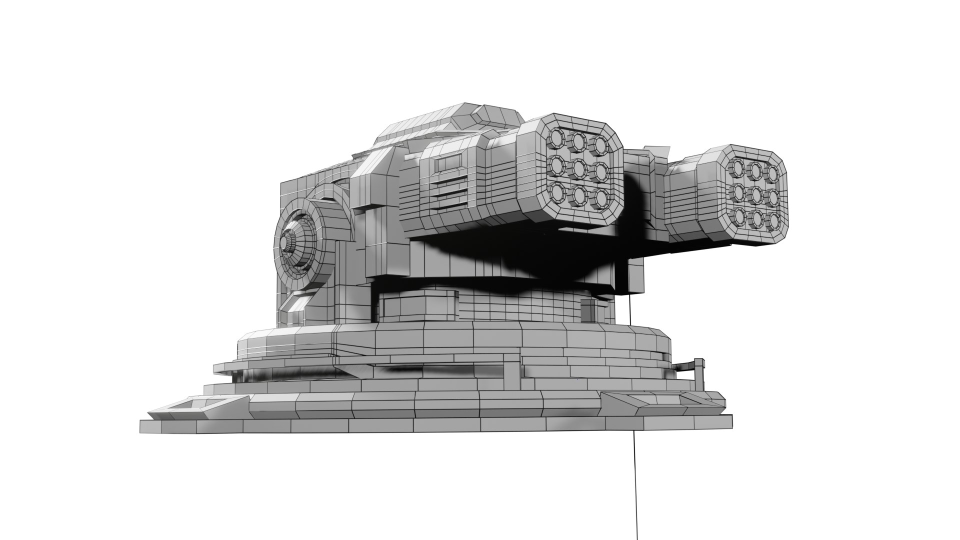 3D Sci Fi Turret Mid Poly Model - TurboSquid 2230194