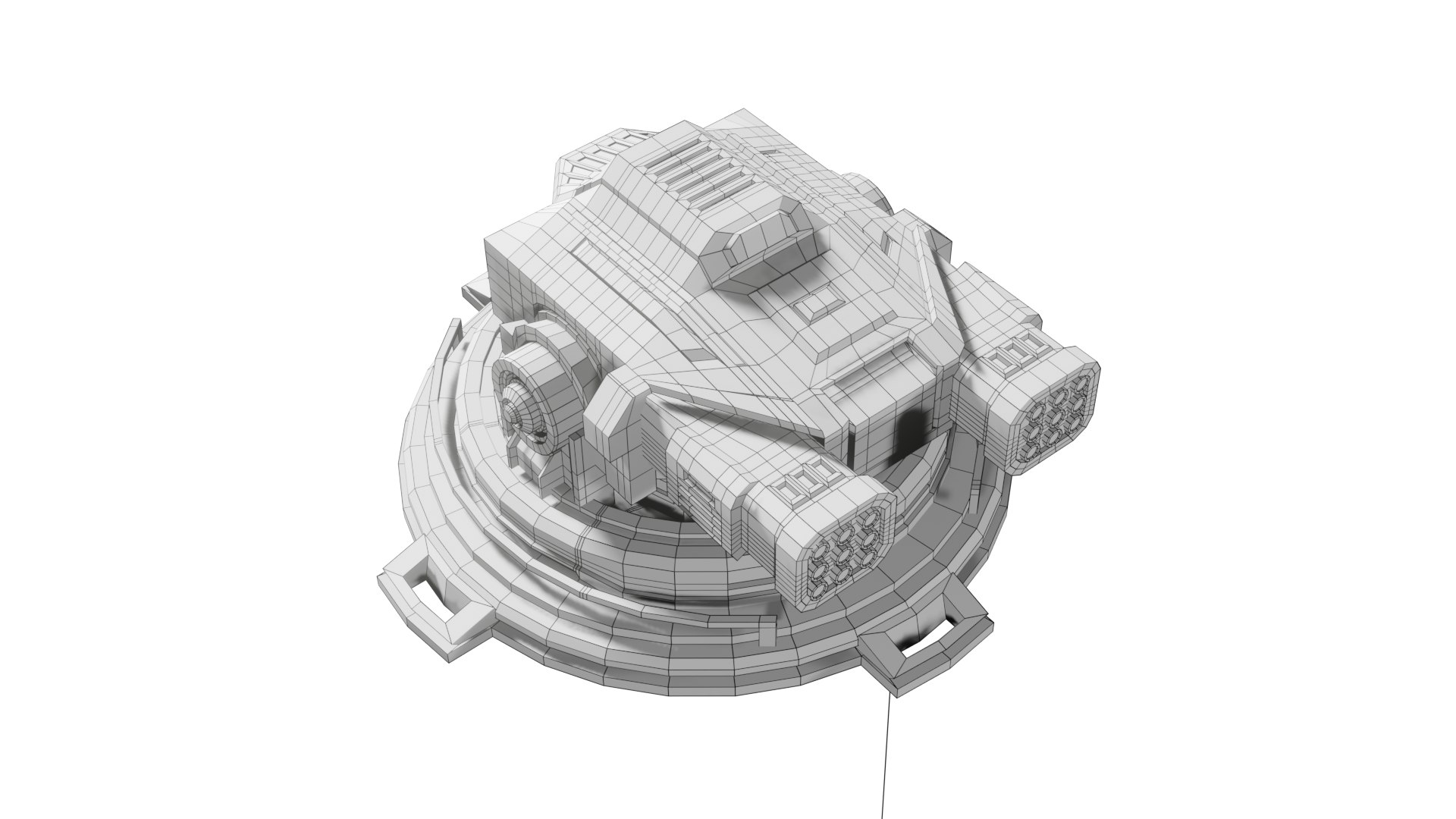 3D Sci Fi Turret Mid Poly Model - TurboSquid 2230194