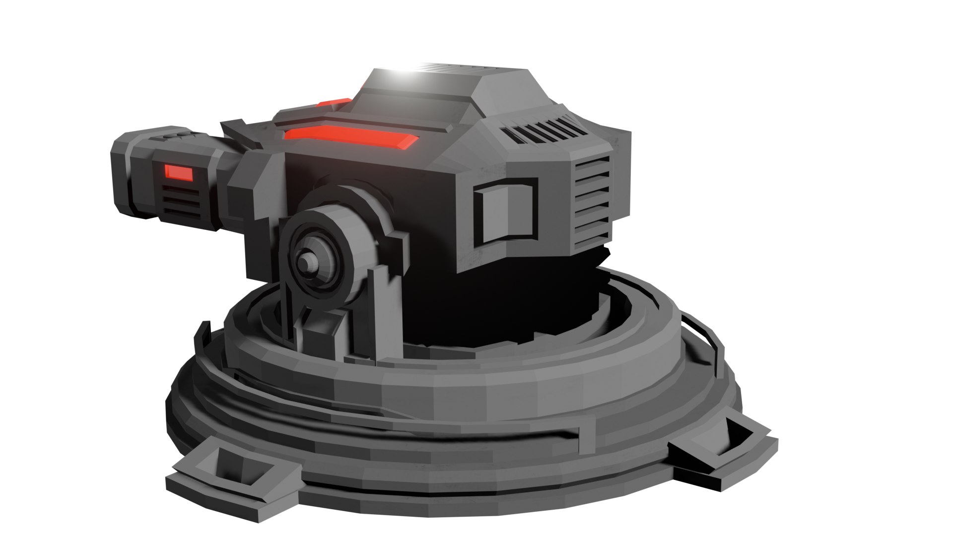 3D Sci Fi Turret Mid Poly Model - TurboSquid 2230194