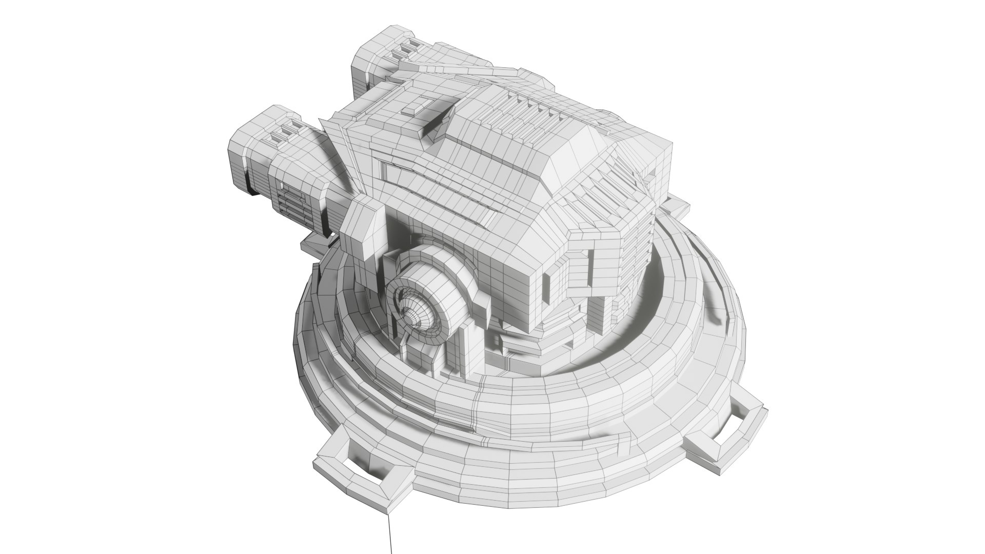 3D Sci Fi Turret Mid Poly Model - TurboSquid 2230194