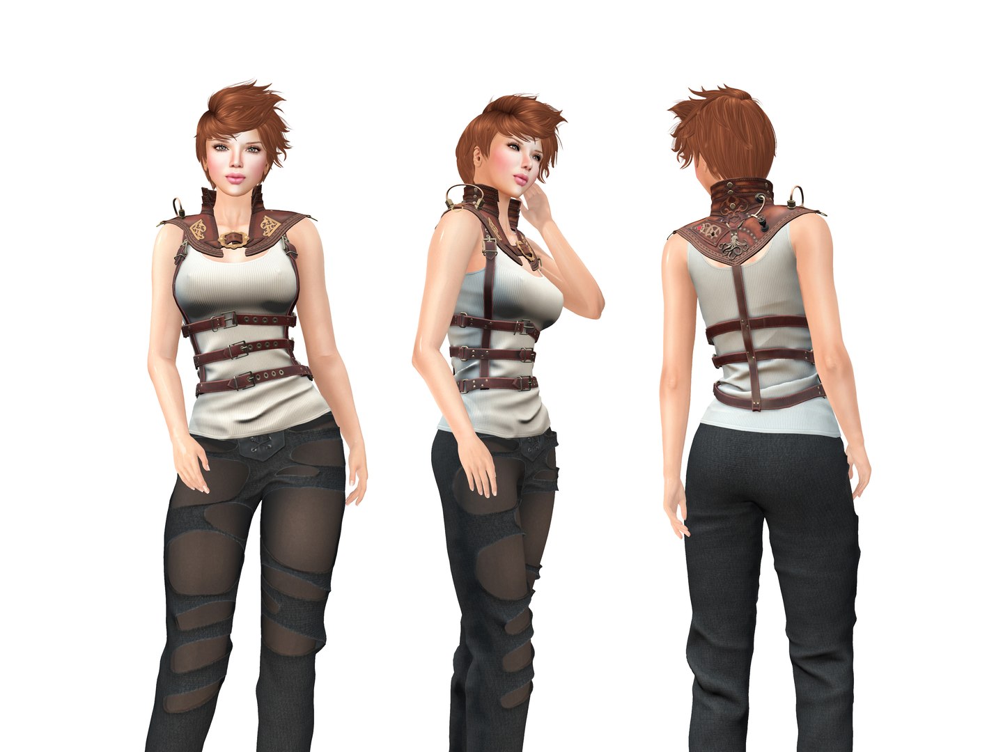 Leather Steampunk Shoulder Neck 3D Model - TurboSquid 1700676