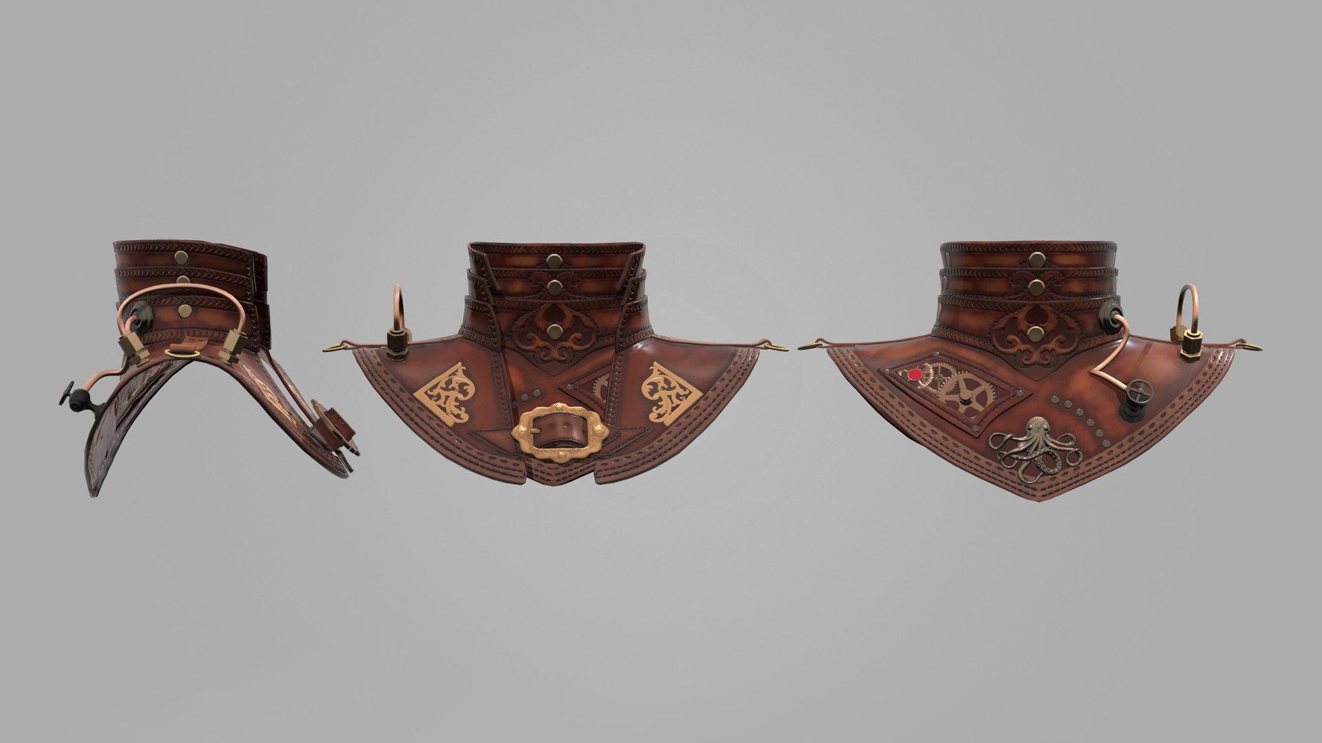 Leather Steampunk Shoulder Neck 3D Model - TurboSquid 1700676