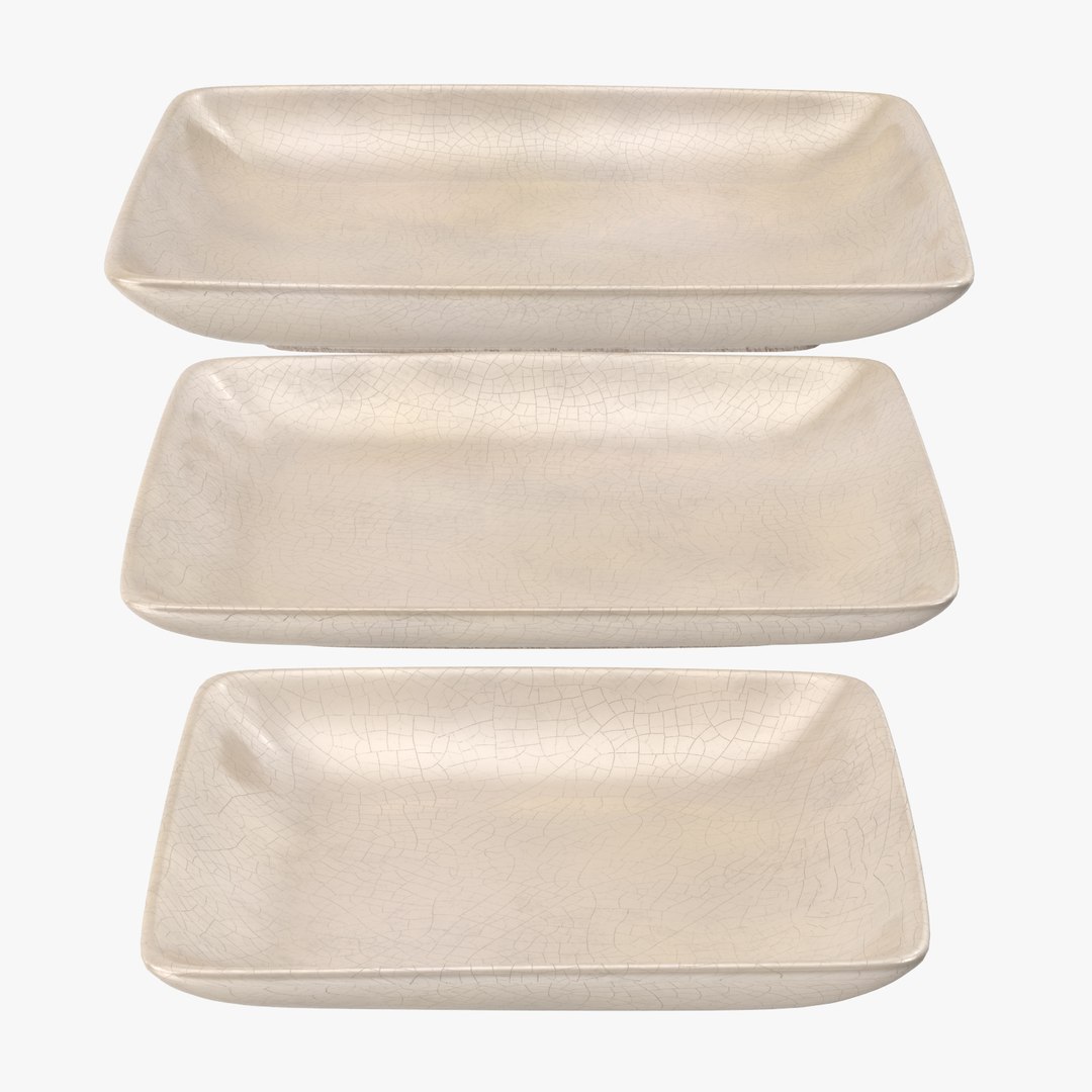 Pottery Serving Square Plate 3d Model