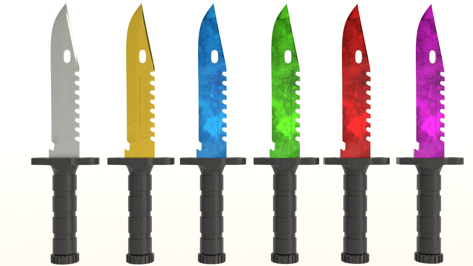 3D M9 Bayonet - 6 Different Textures Model - TurboSquid 2284596