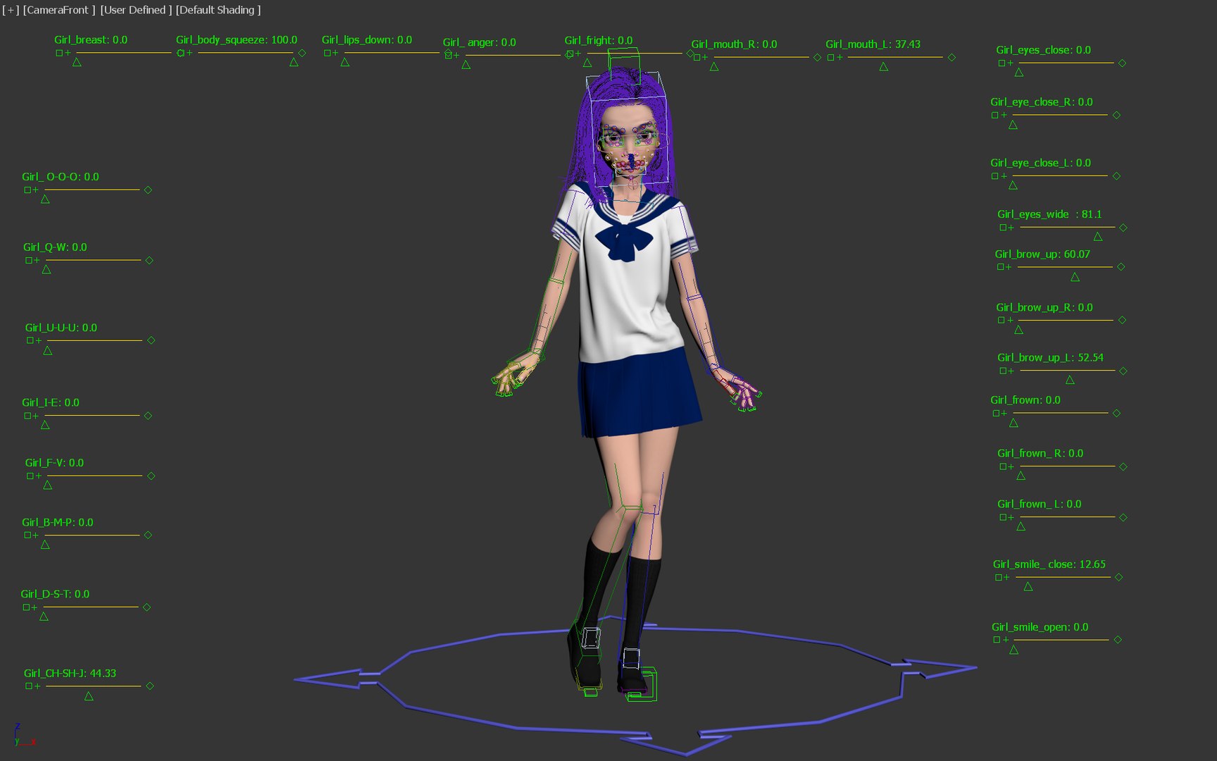 3D Model Cartoon Girl Japanese School - TurboSquid 2197889