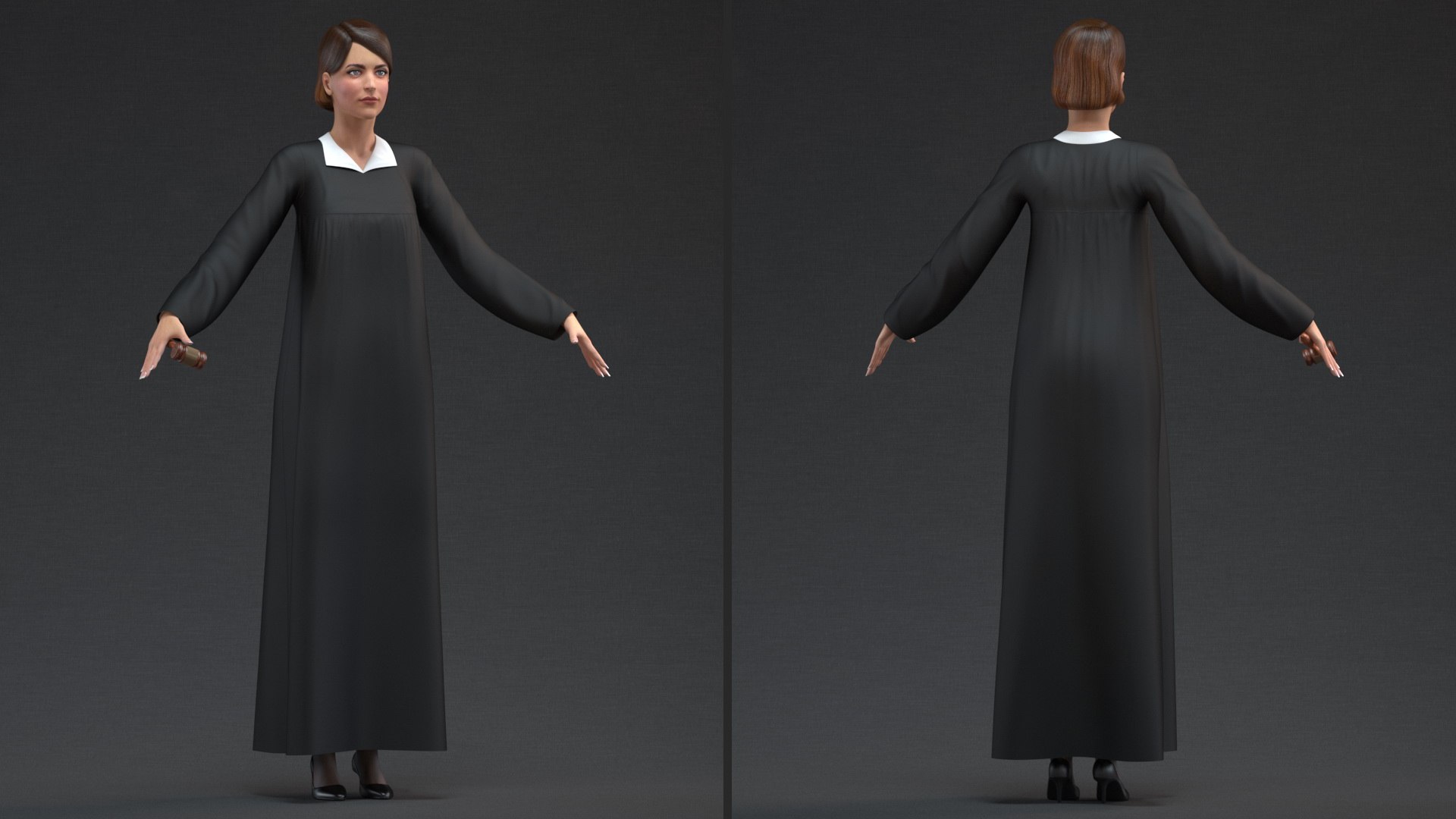 Female Judge Gavel Rigged Woman 3D Model - TurboSquid 1580823