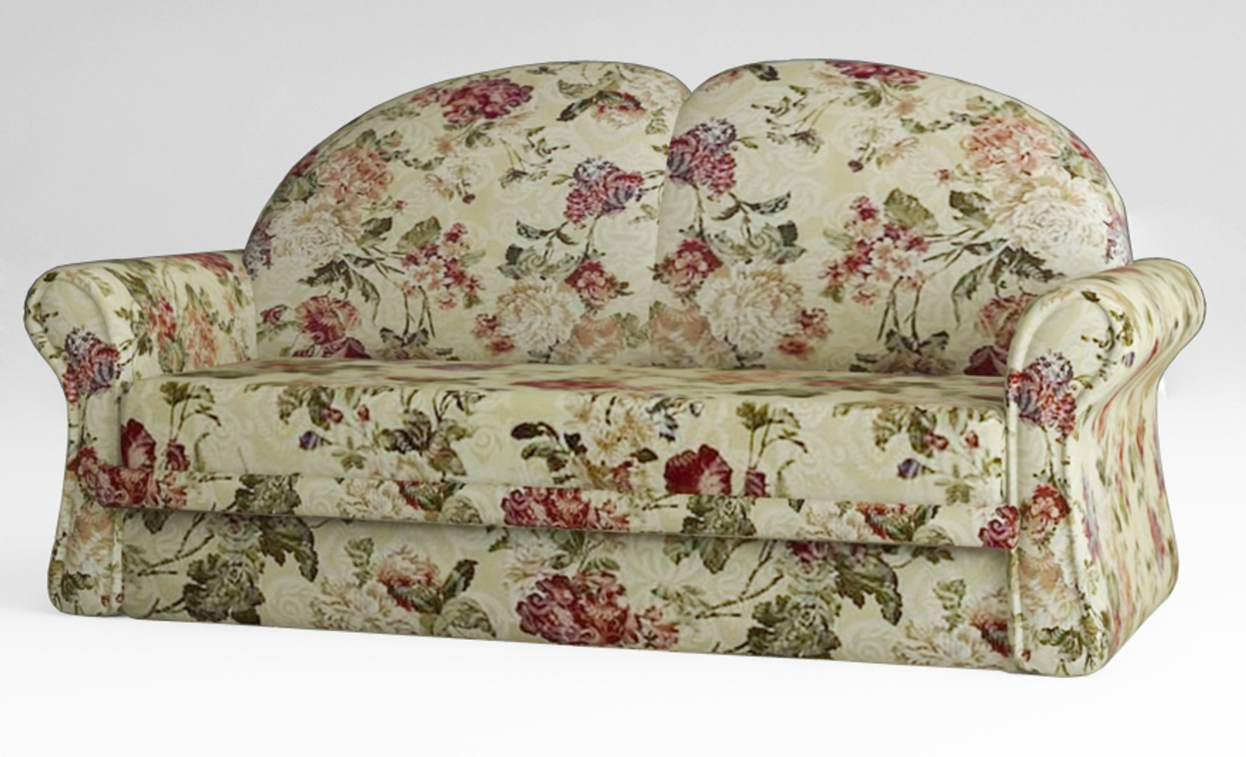 fabric sofa floral 3d model