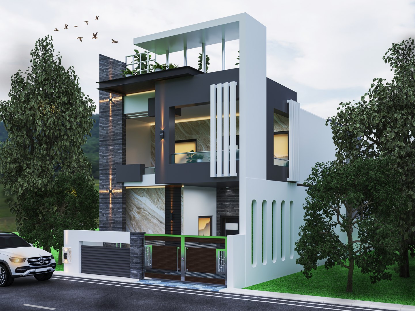 3D Modern House Exterior Design - TurboSquid 2165922