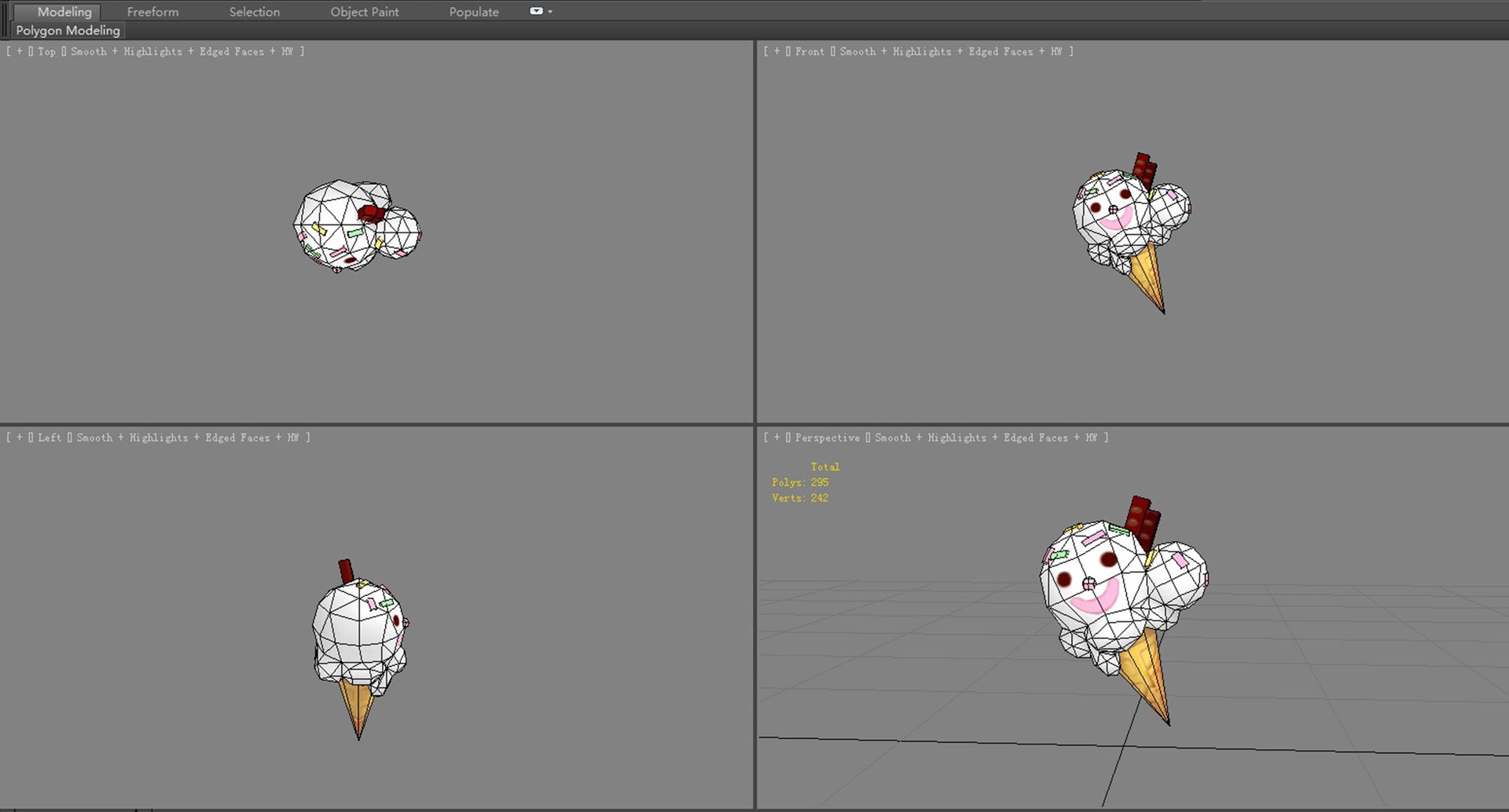 Cartoon ice cream Low-poly 3D model 3D - TurboSquid 1961549
