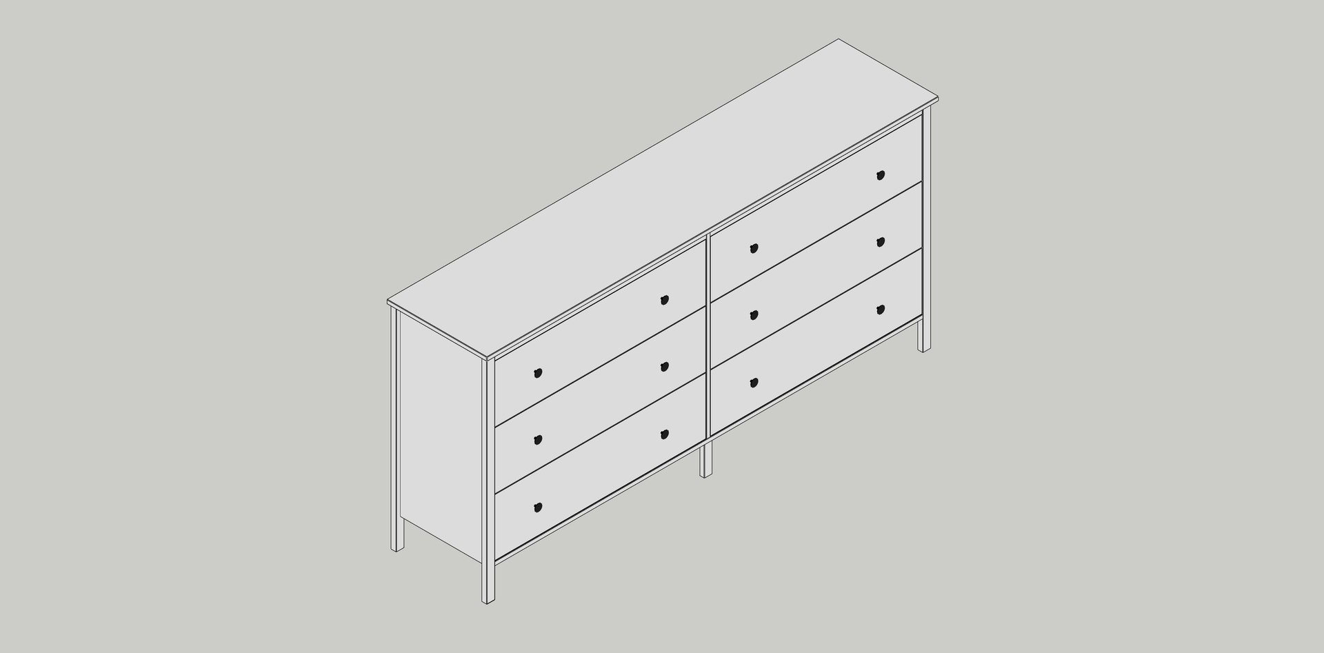 3D Model 6 Drawers IKEA KOPPANG White 3D Model - TurboSquid 2058290