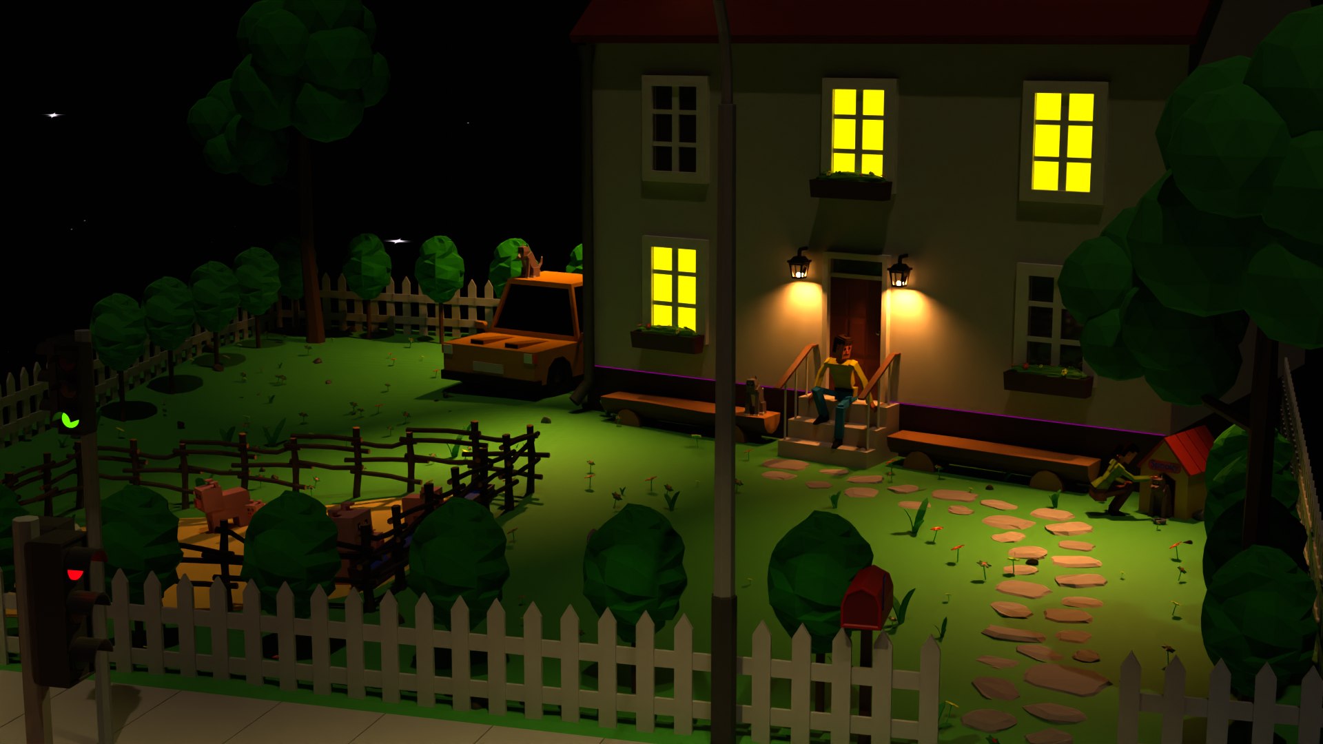 3D Low Poly Scene Day And Night Models-Assets - TurboSquid 1878619