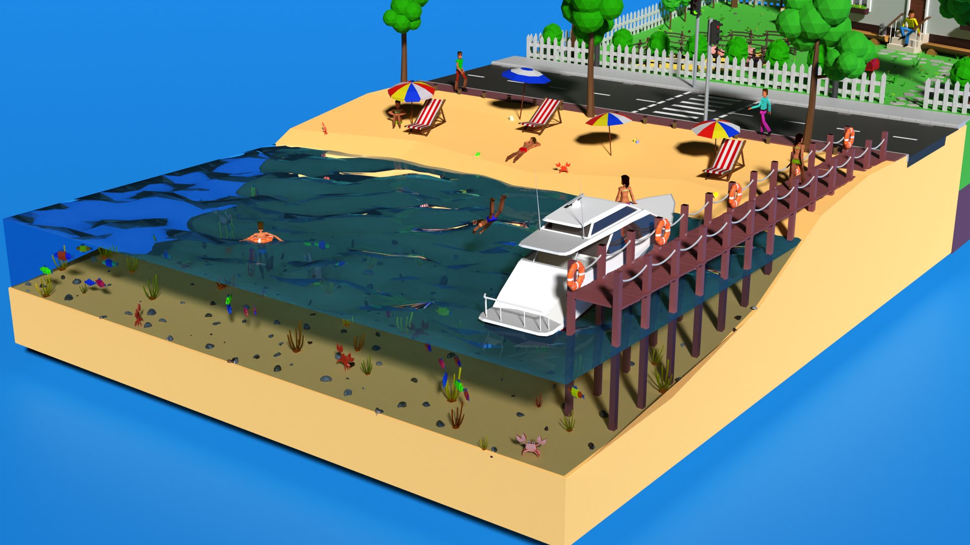 3D Low Poly Scene Day And Night Models-Assets - TurboSquid 1878619