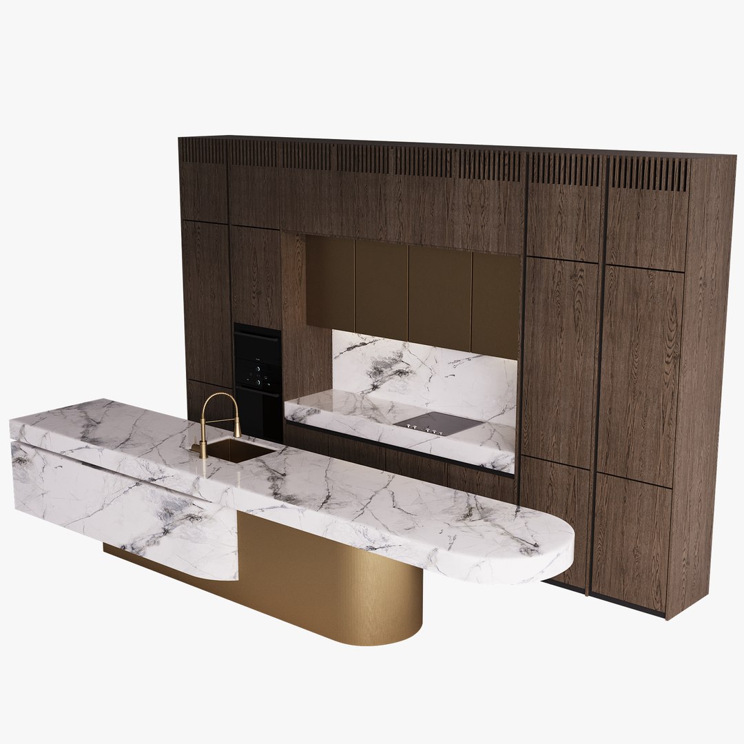 Modern Kitchen With Island 10 Model - TurboSquid 2282413