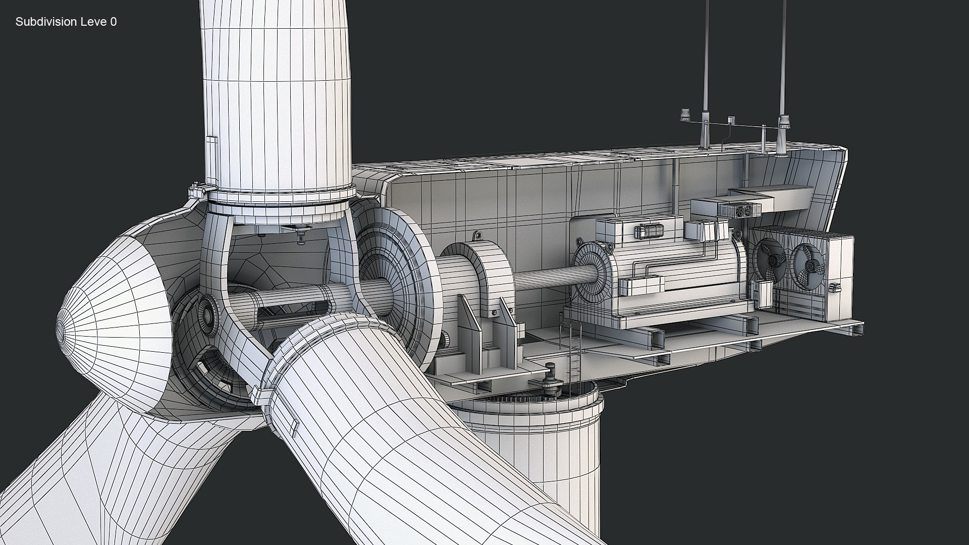 Offshore Wind Turbine with Mechanisms 3D model - TurboSquid 2076438