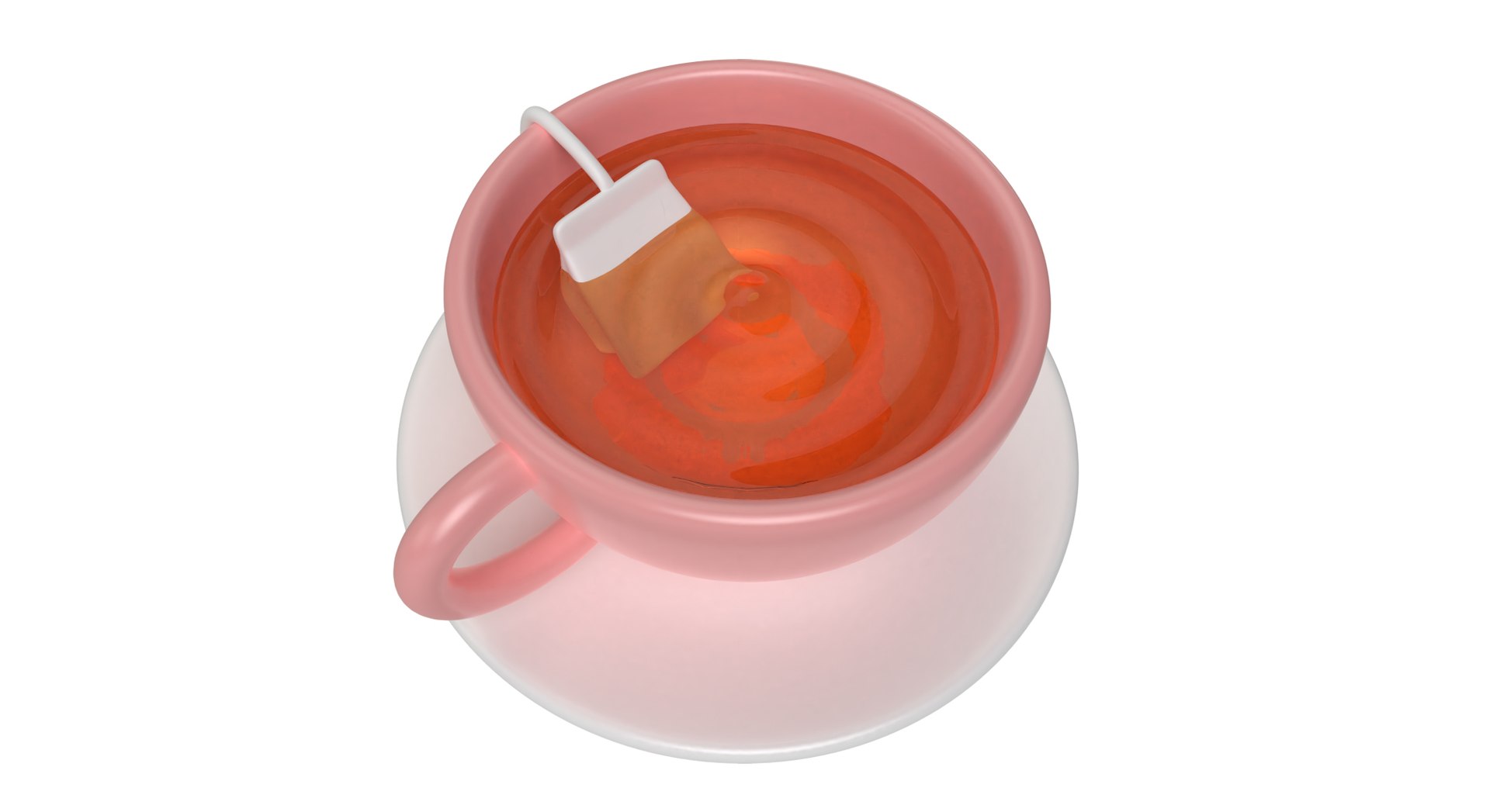 3D Cartoon Tea Bag In A Cup - TurboSquid 1940138