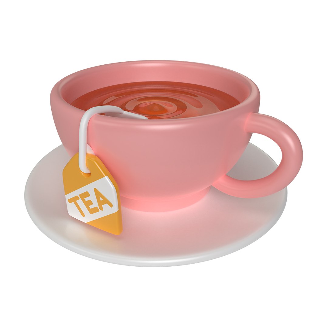3D Cartoon Tea Bag In A Cup - TurboSquid 1940138