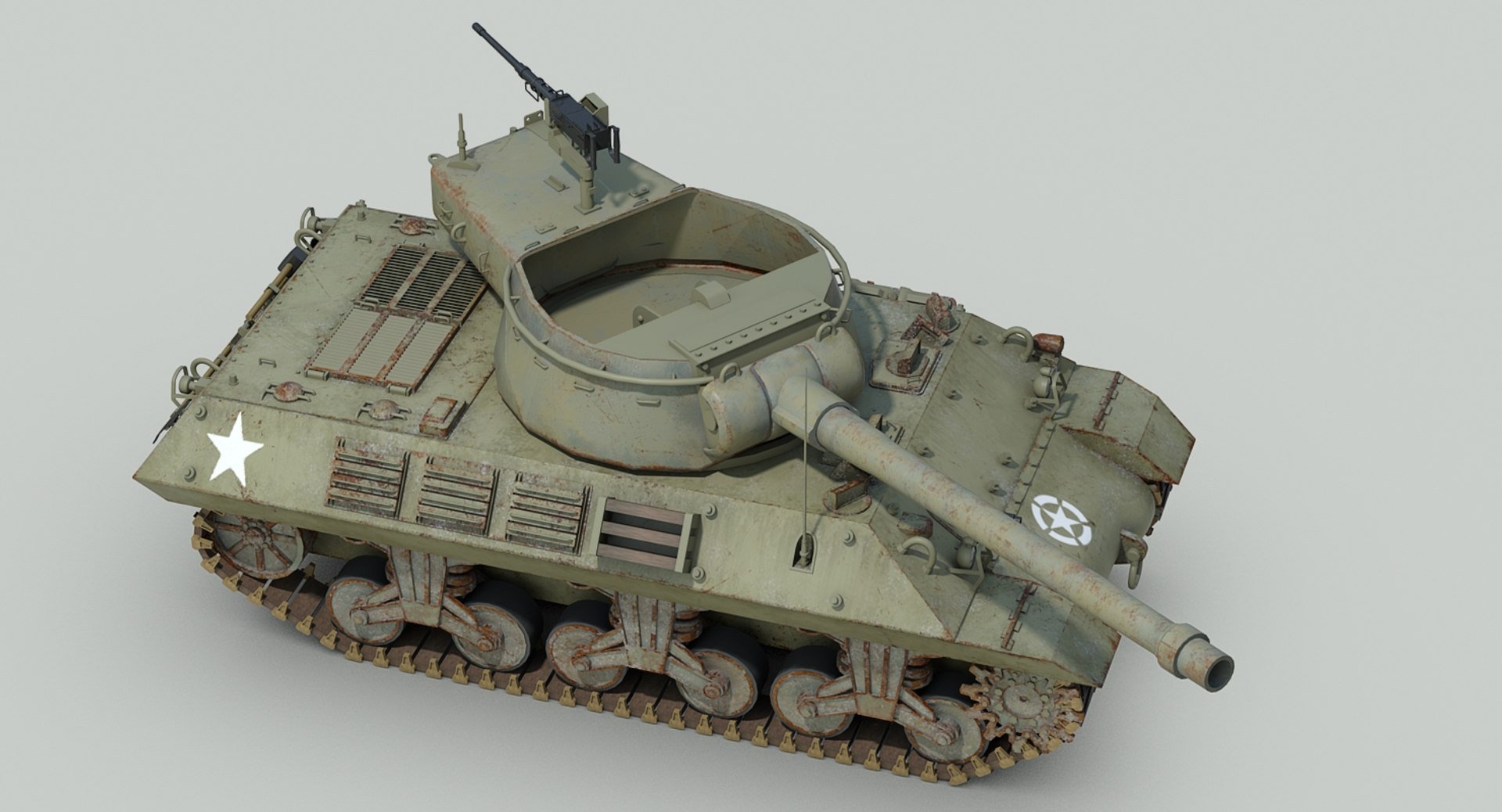 3d Model Ww2 M36 Jackson Tank Destroyer