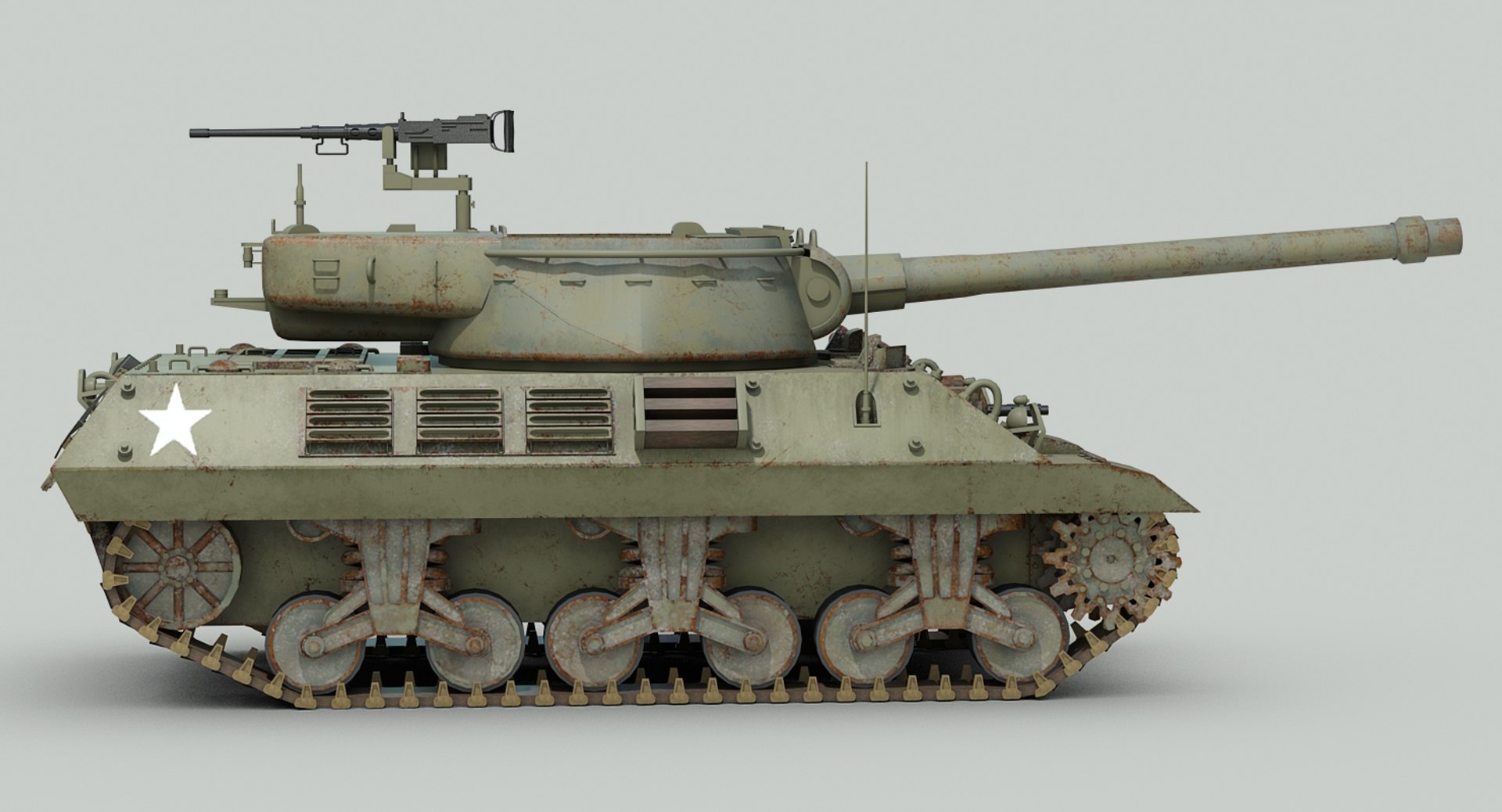 3d Model Ww2 M36 Jackson Tank Destroyer