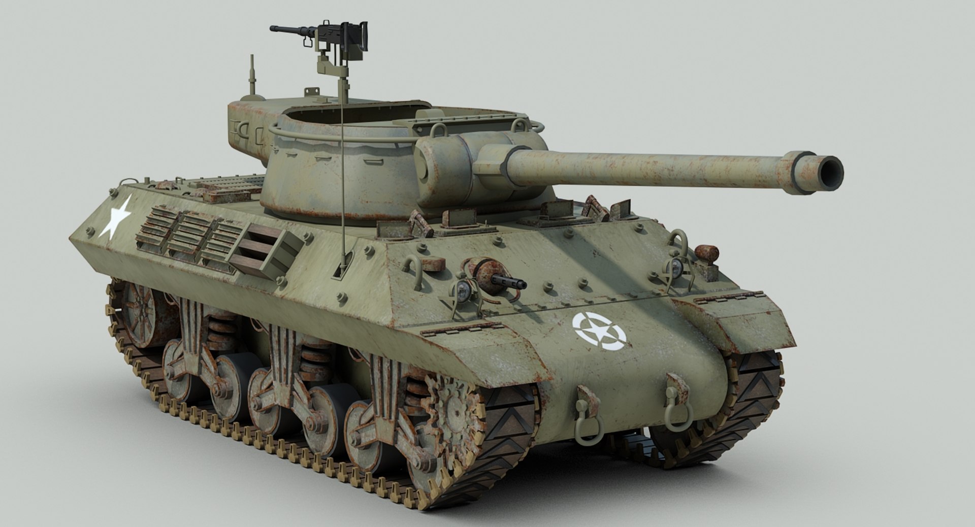3d Model Ww2 M36 Jackson Tank Destroyer