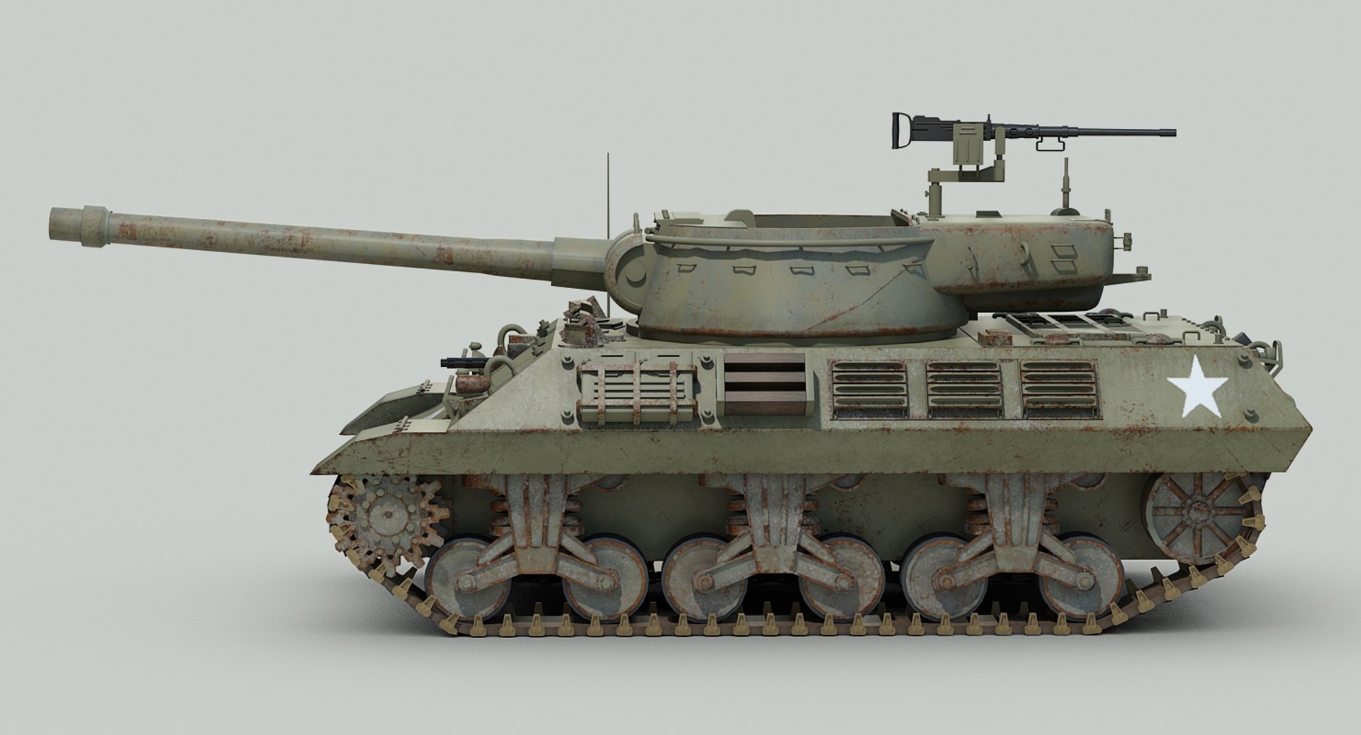 3d Model Ww2 M36 Jackson Tank Destroyer