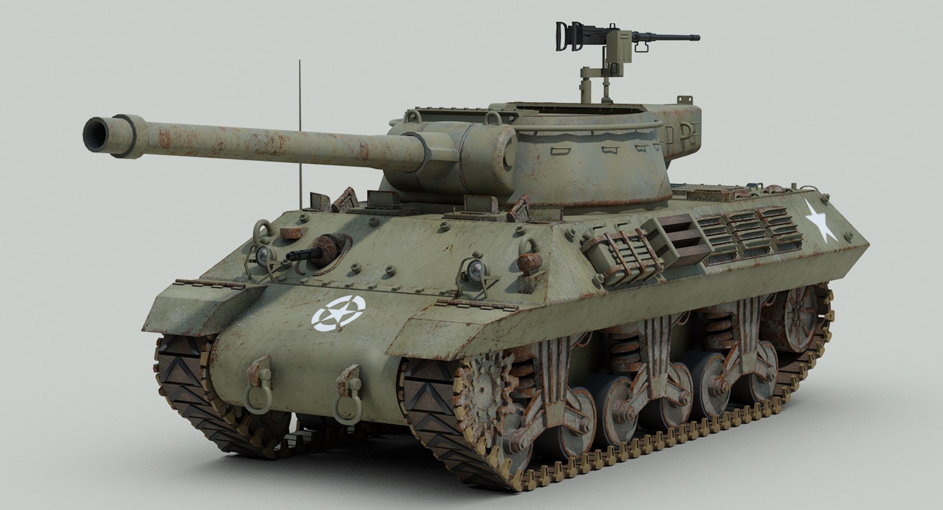 3d Model Ww2 M36 Jackson Tank Destroyer