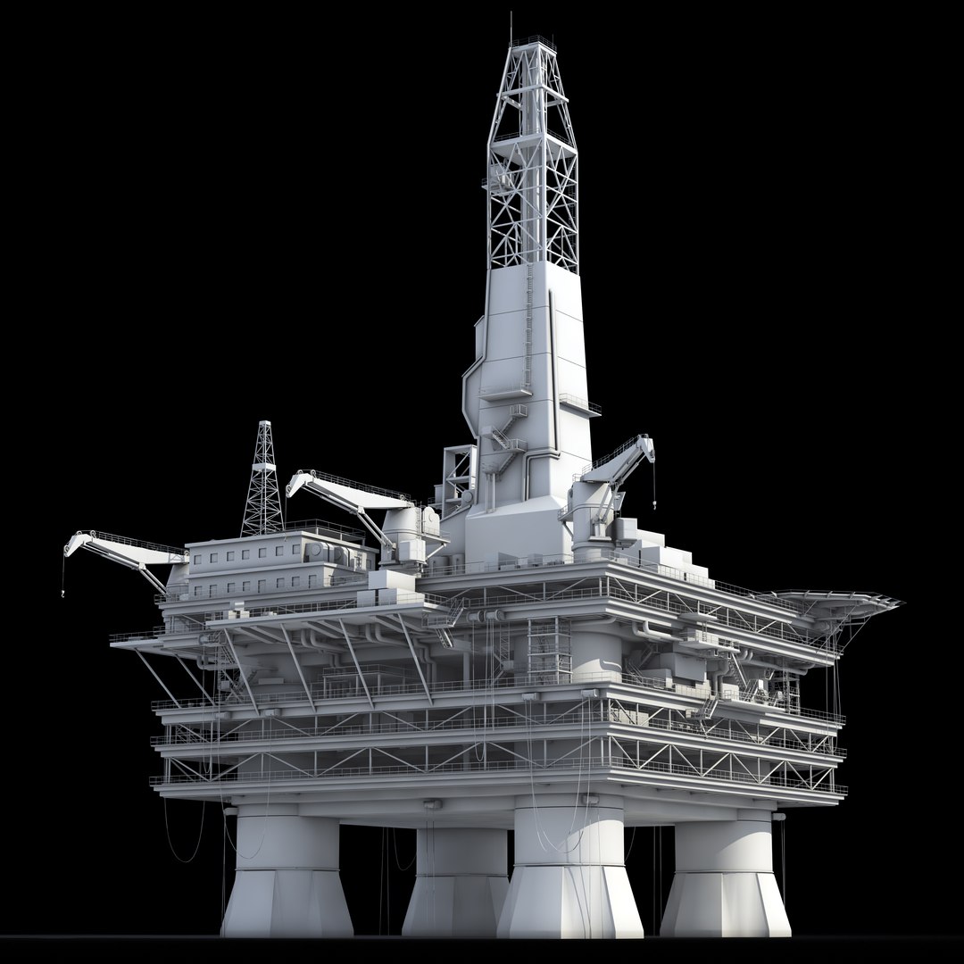 3ds Max Offshore Oil Rig Station