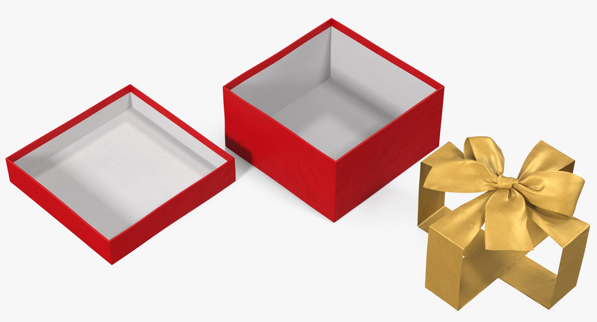 Gift box red 2 3D - TurboSquid 1201116