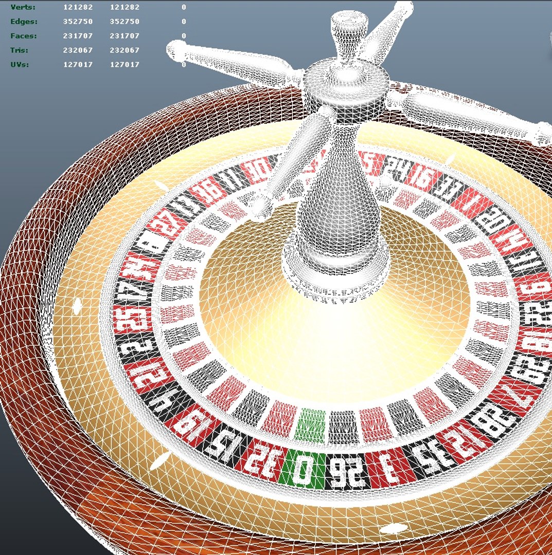 3d model of roulette wheel style