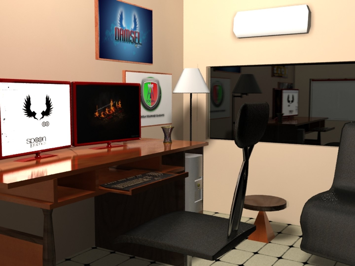3d Model Office Setting