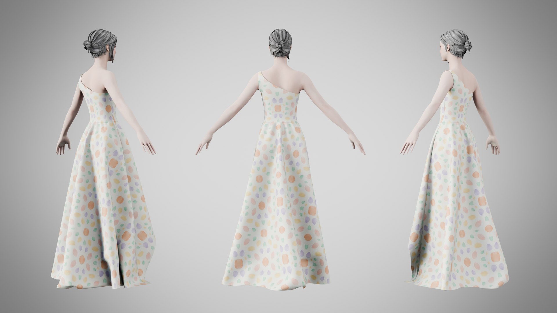 Dress 28 Pastel Petal Scatter Model - TurboSquid 2484409