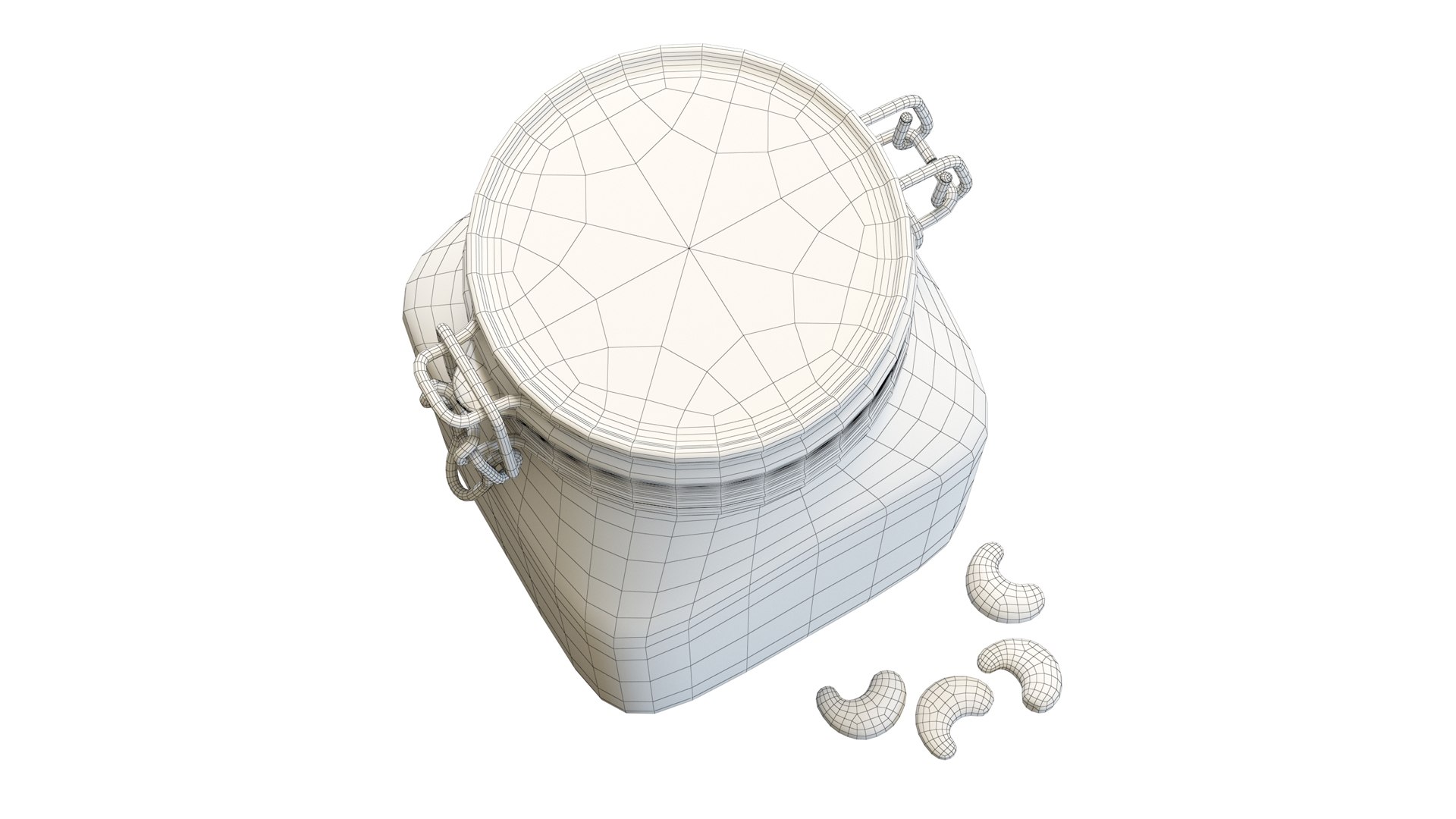 3D Food Set 16 Glass Jar with Cashews model - TurboSquid 1875693