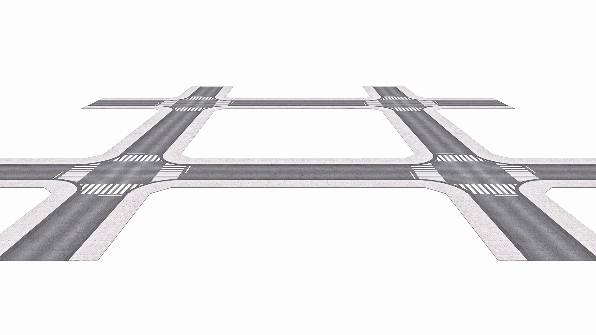 City Street Intersection 04 3D Model - TurboSquid 2162640