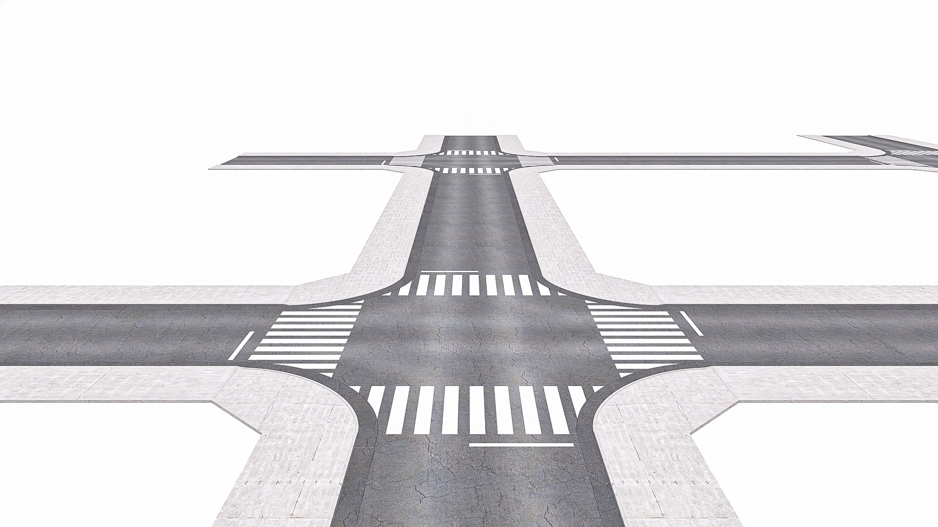 City Street Intersection 04 3D Model - TurboSquid 2162640