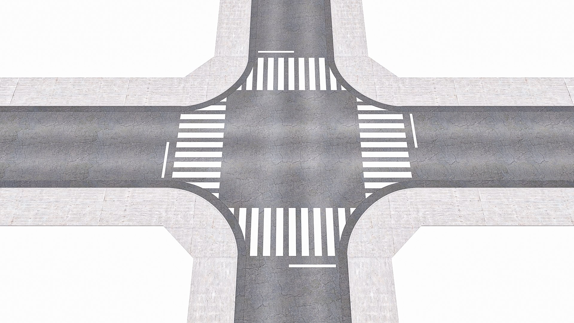 City Street Intersection 04 3D Model - TurboSquid 2162640