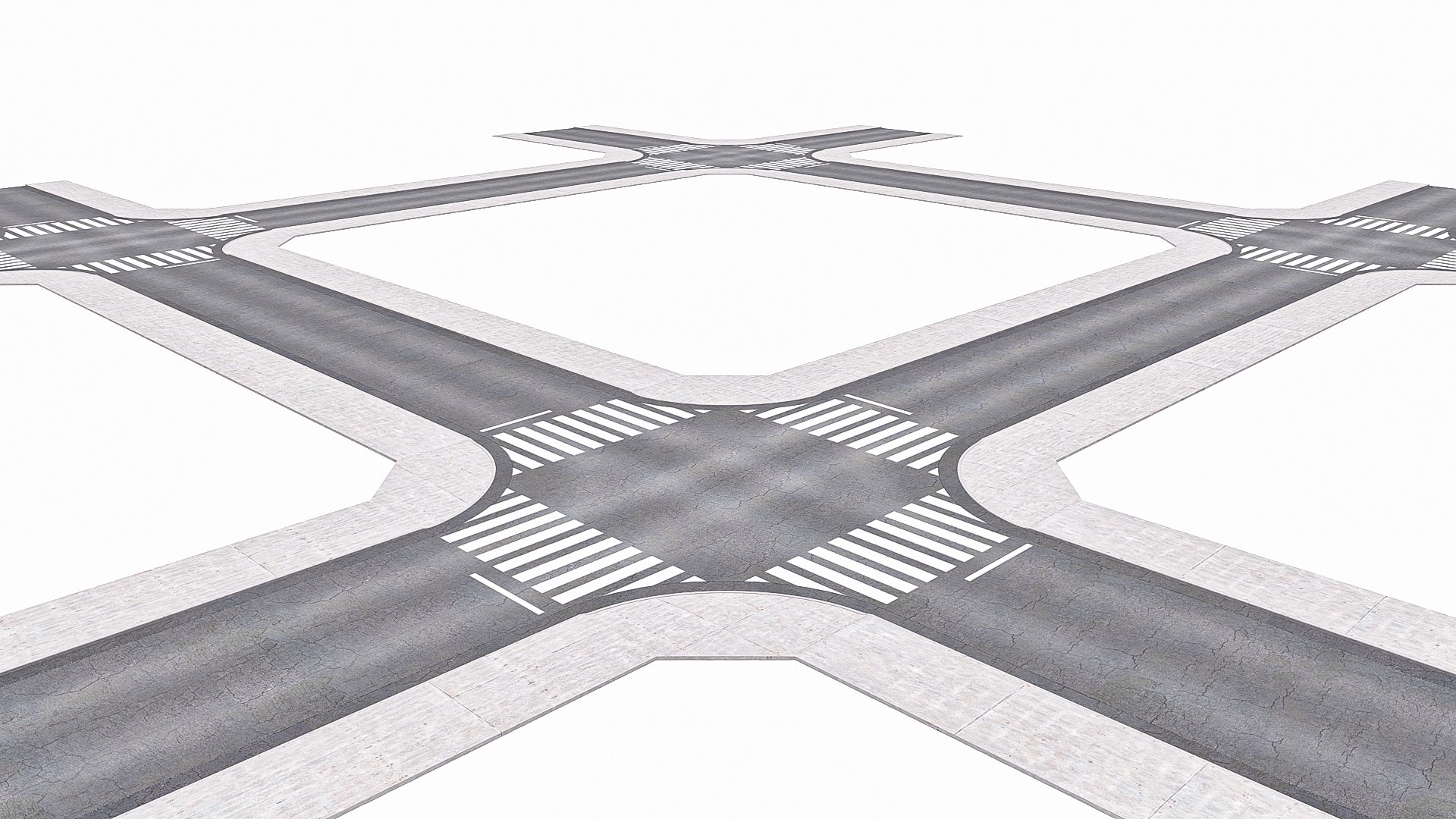 City Street Intersection 04 3D Model - TurboSquid 2162640