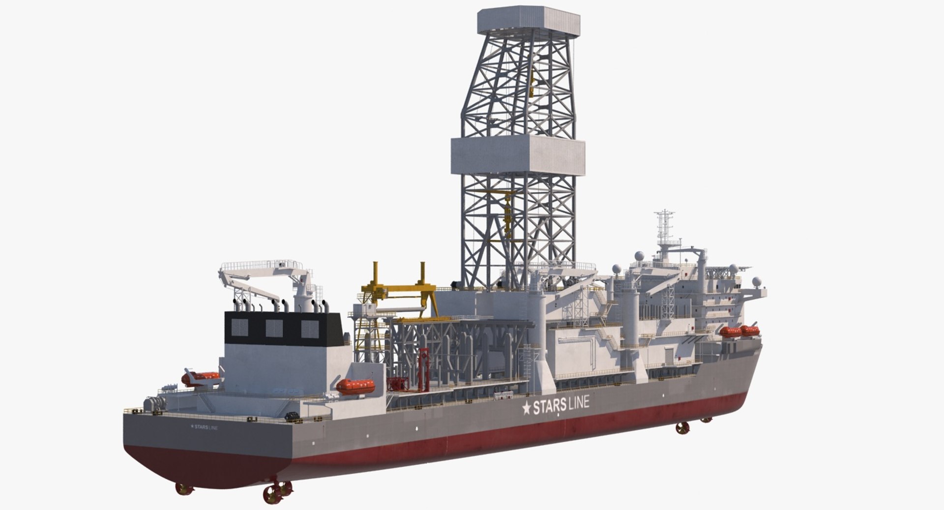 Oil Drilling Vessel Drillship Model - TurboSquid 1234546
