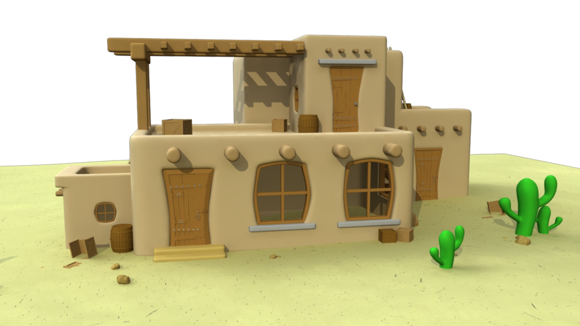 3d Mexican House Cartoon Model