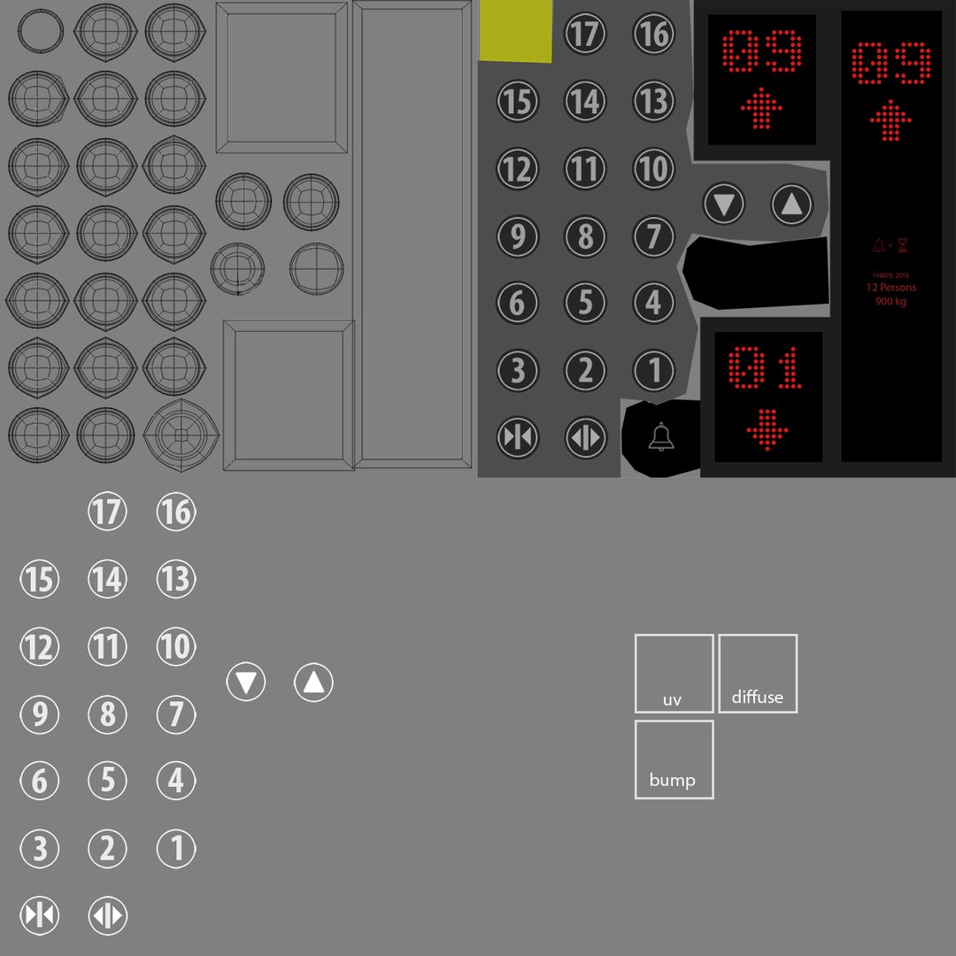 Elevator Buttons 3d Fbx